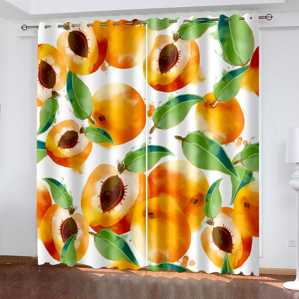 Thick 2Pieces 90%Shading Watercolor Popsicle Fruit icBlackout Window ...
