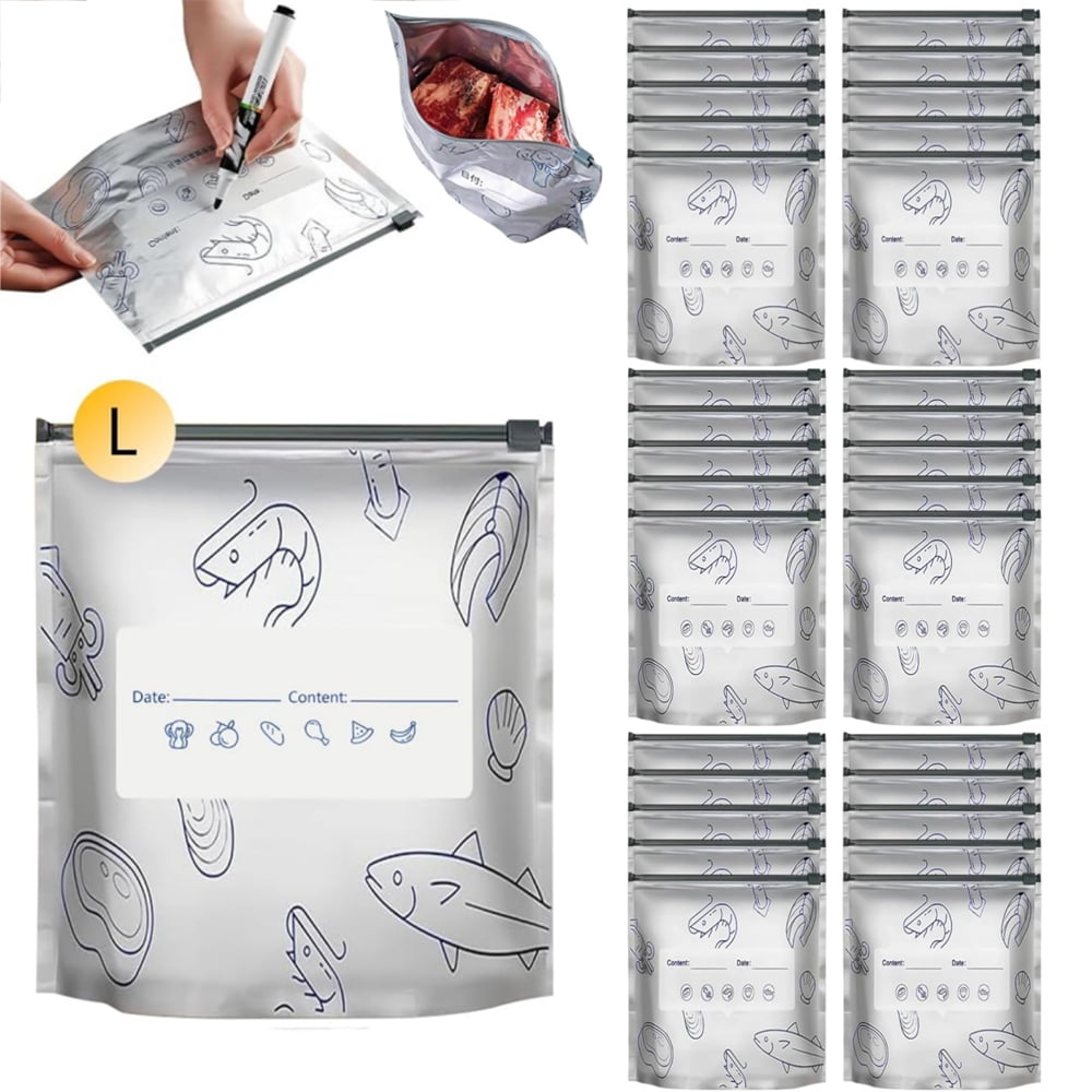 Thick Aluminum Foil Food Storage Bags Silver Topboutique Resealable ...