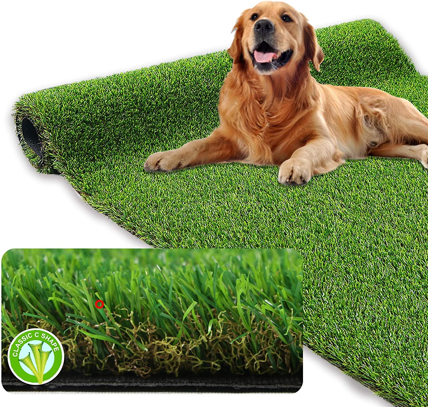 Thick Artificial Grass Rug Outdoor Turf 7ft x 13ft, Realistic High ...