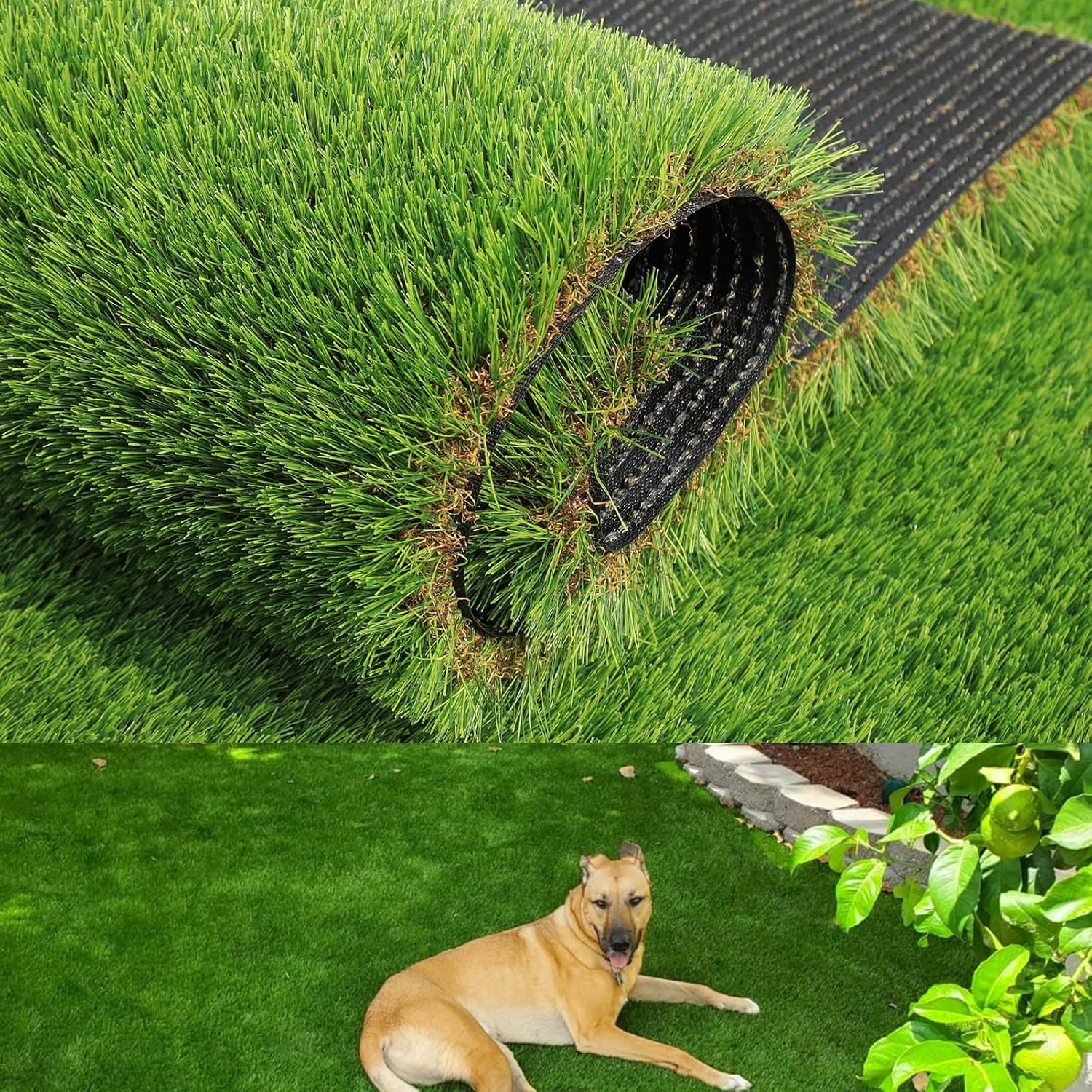 Thick Artificial Grass Turf Lawn Pet Turf 4FTX13FT Realistic Faux Grass ...
