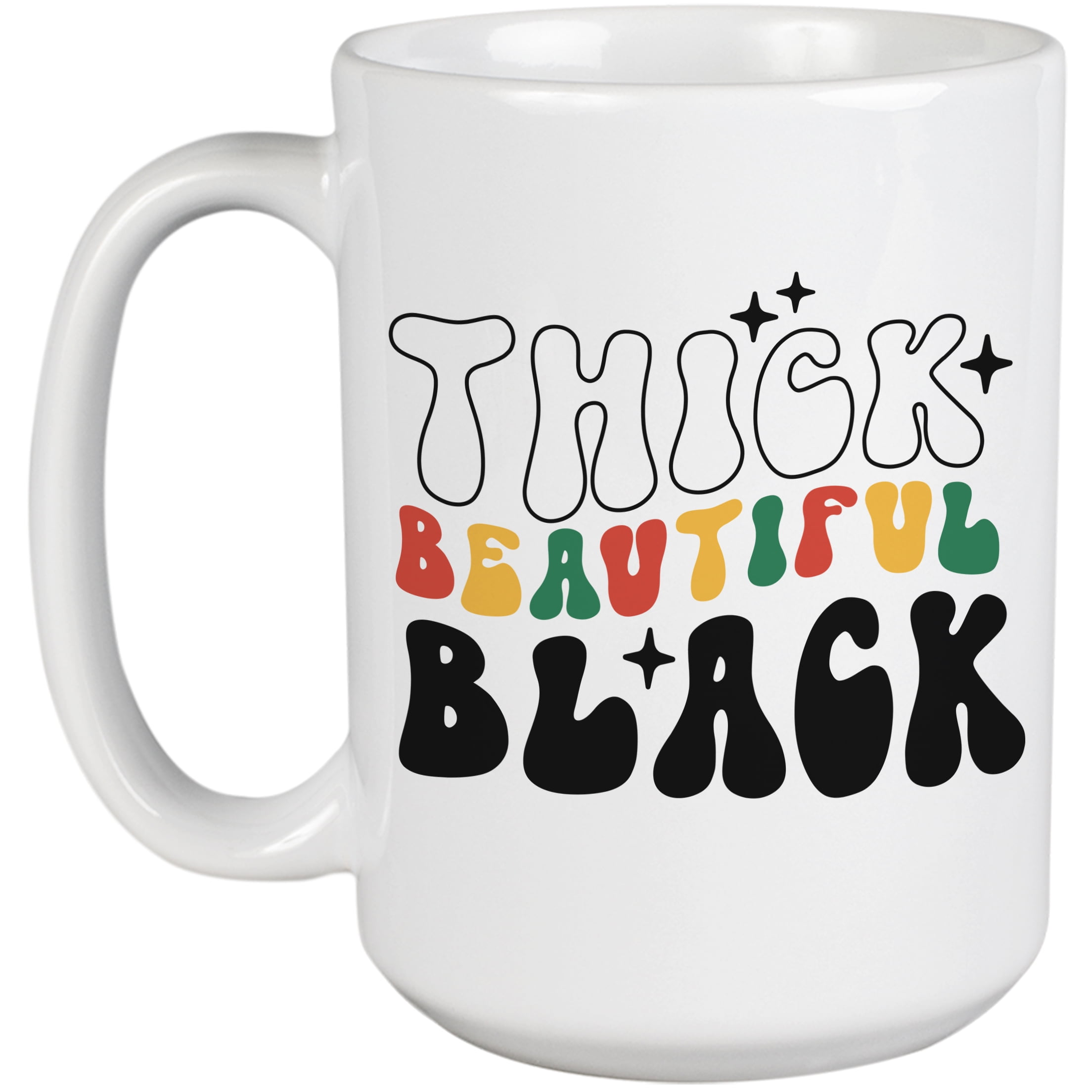 Thick, Beautiful, Black, Retro Groovy Wavy Black History Month Text Art ...