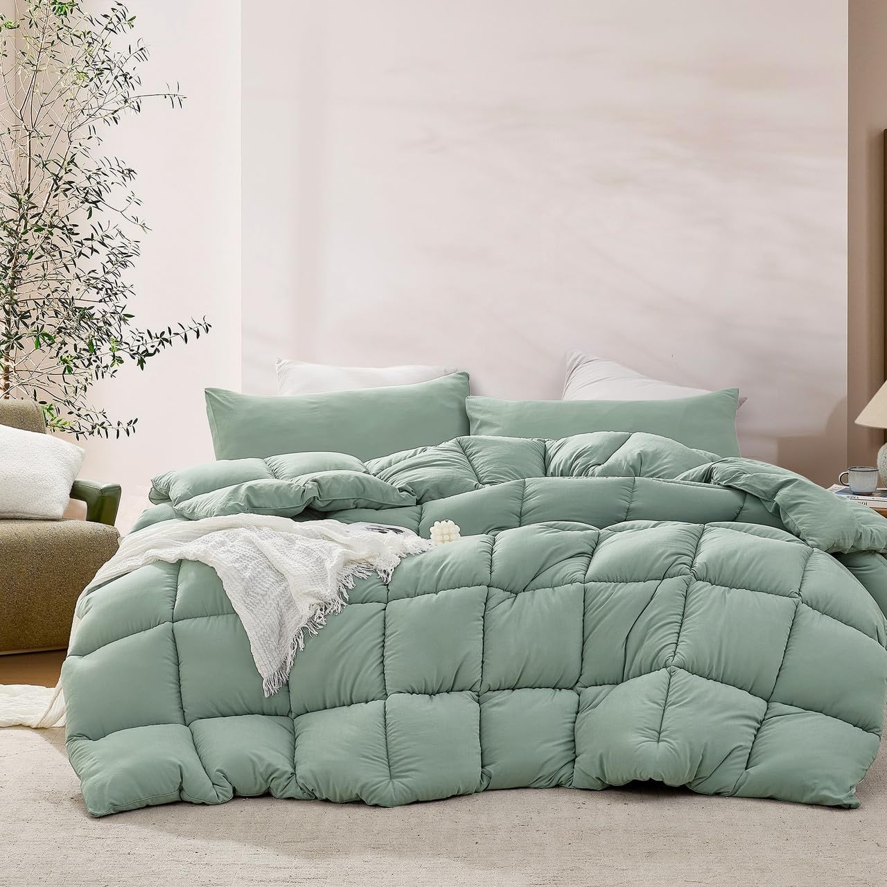 Thick Being Cool Oversized King Comforter Set - Chinois Green - Walmart.com