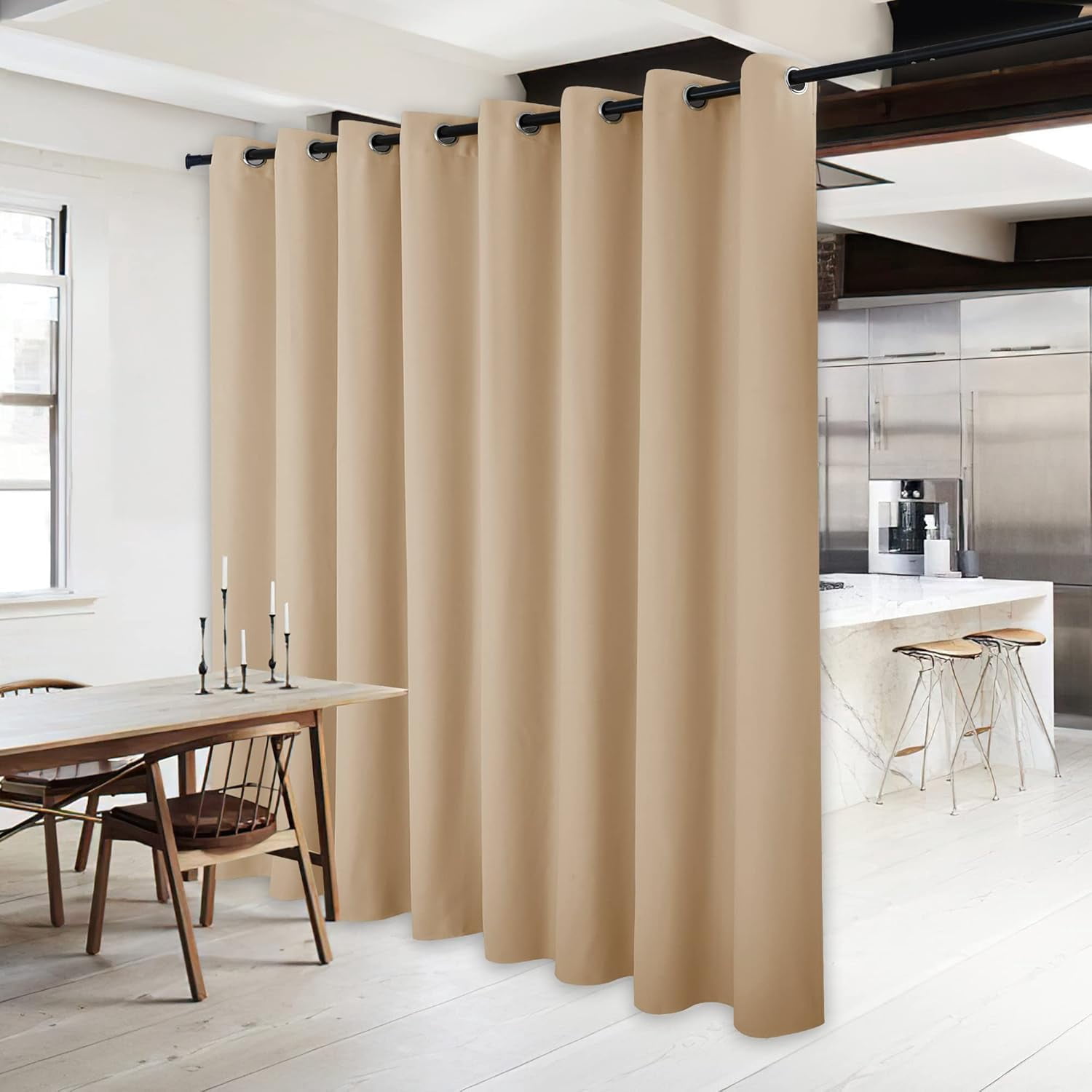 Thick Blackout Curtain and Drape - (120 x 84, Biscotti Beige, 1 Panel ...