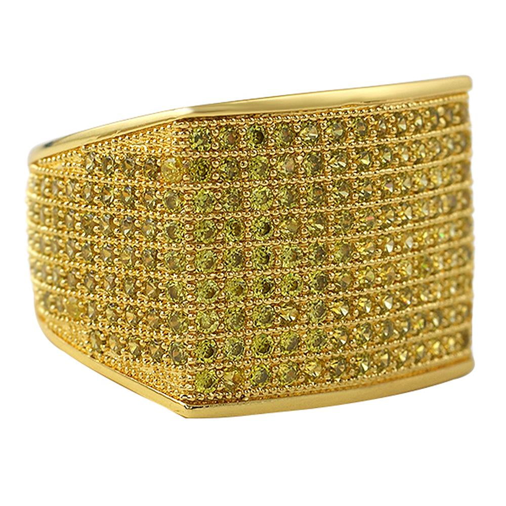 Thick Block Lemonade CZ Bling Bling Ring (9) - Walmart.com