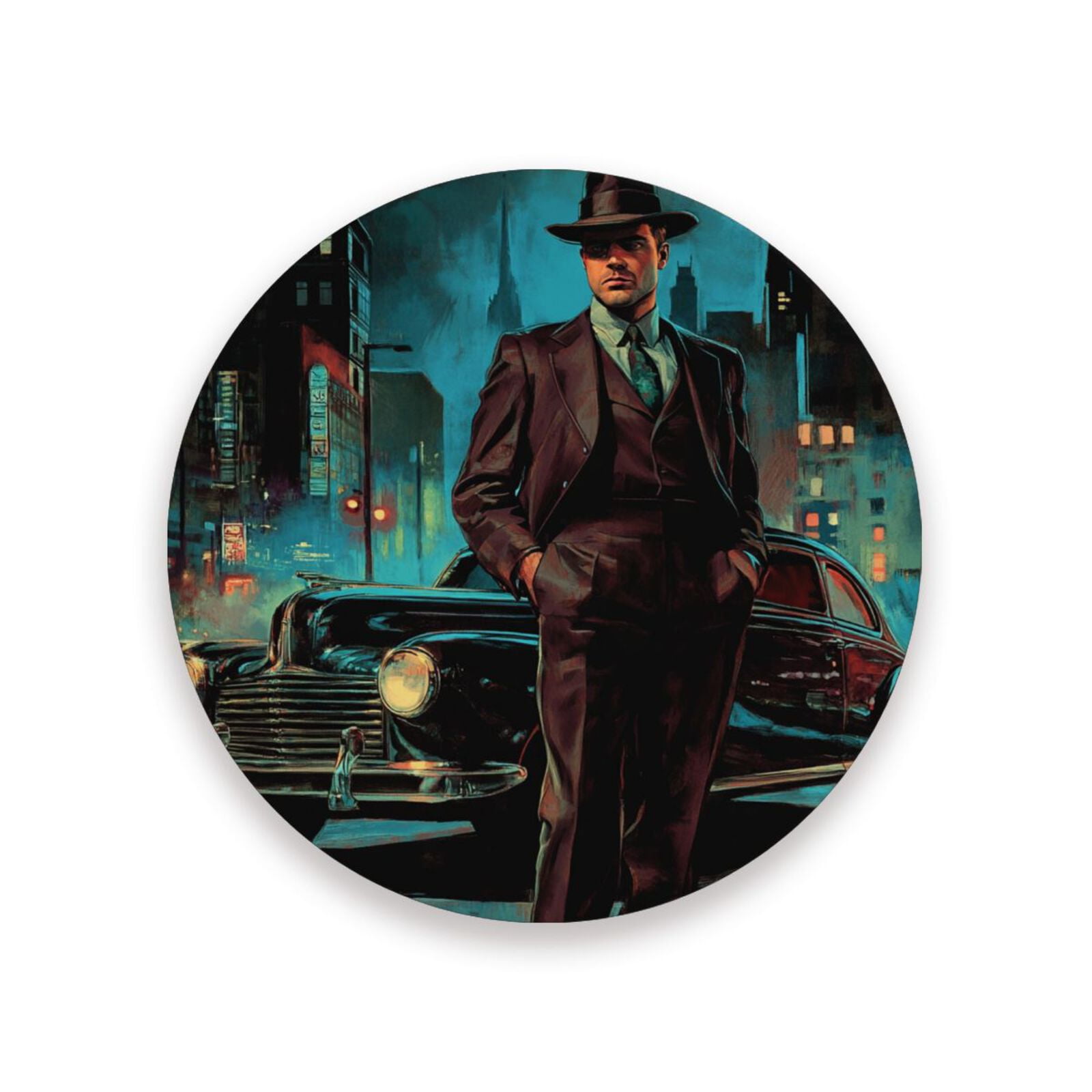 Thick Ceramic & Wood Coasters Set of （1/2/4 ）- 3.9 Inch Round Bar ...