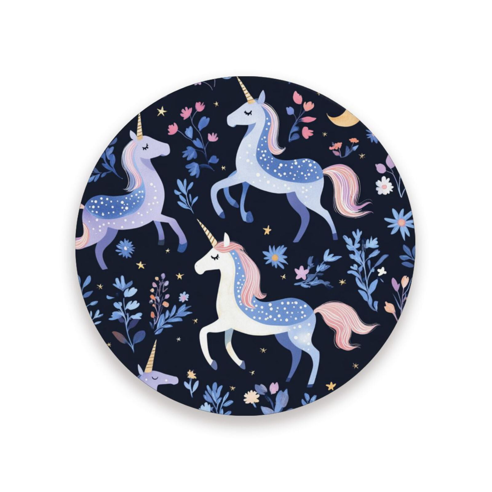 Thick Ceramic & Wood Coasters Set of （1/2/4 ）- 3.9 Inch Round Bar ...