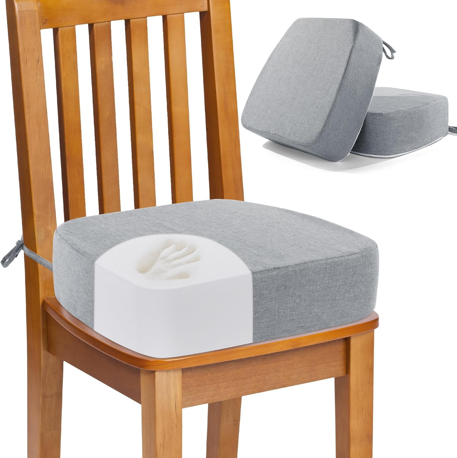 Thick Chair Cushions Kitchen Seat Pads Room with Ties and Removable ...