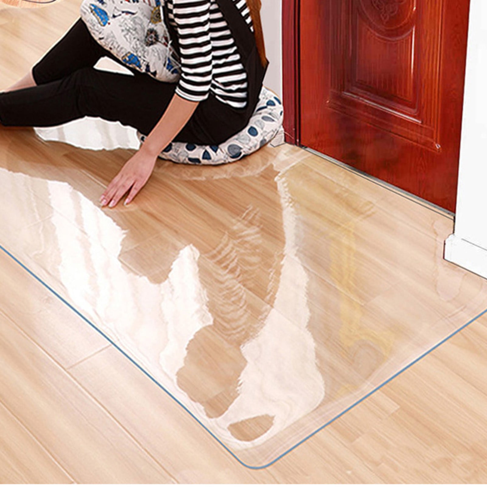 Thick Clear PVC Floor Protector Cover Rug,Rectangular Vinyl Plastic ...