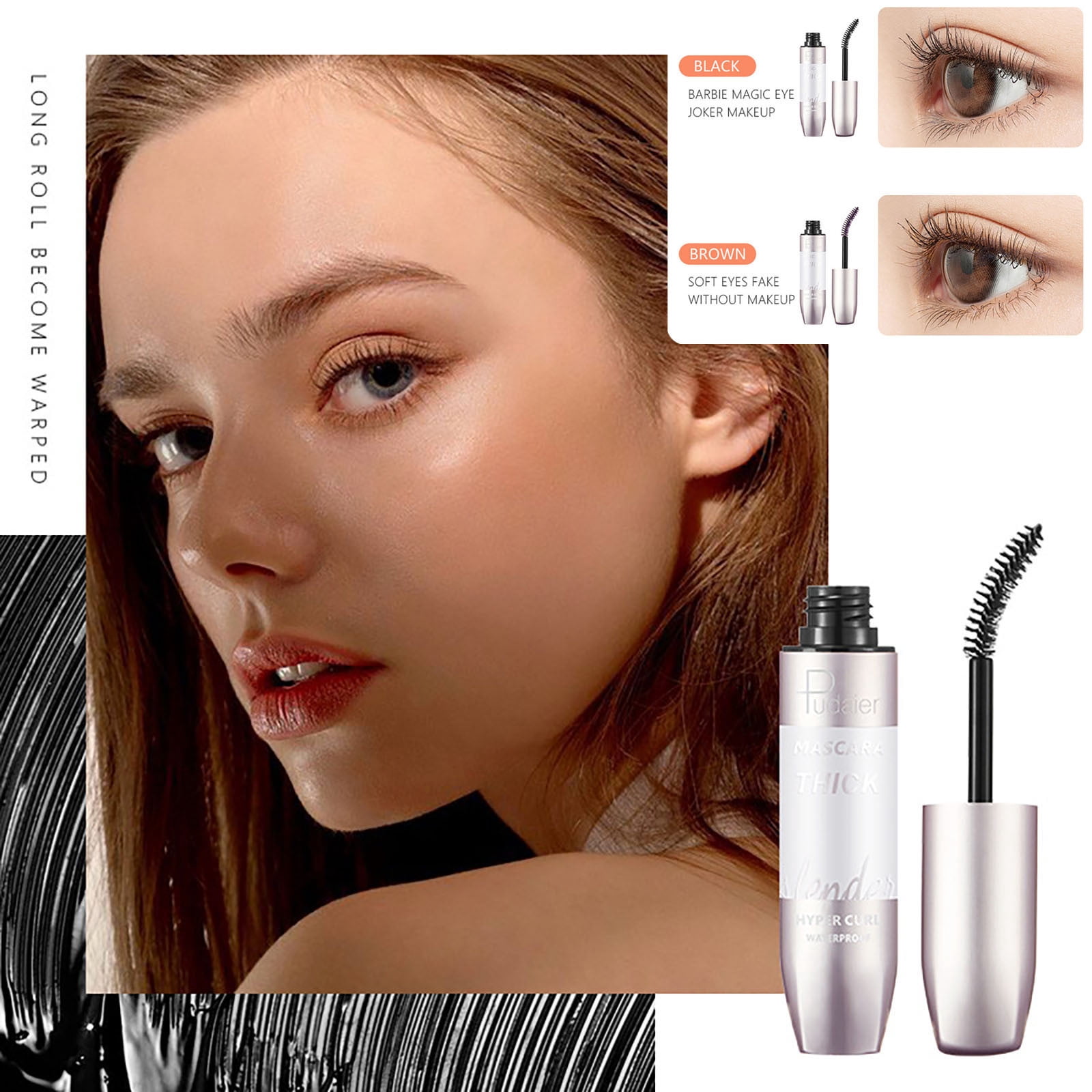 Thick Curly Fiber Mascara, Lengthening & Curling, Non-smudge Formula ...