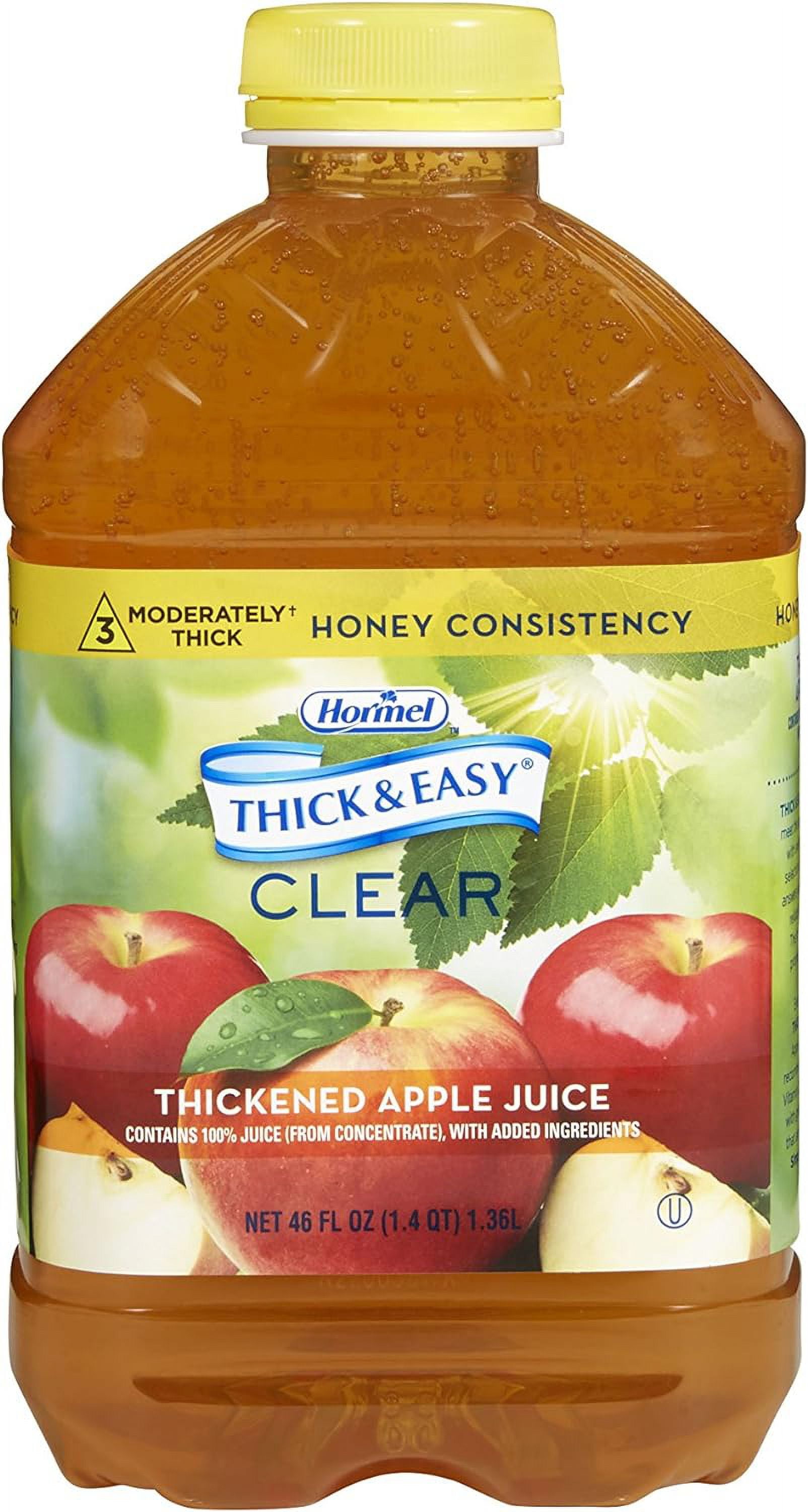 Thick & Easy Clear Thickened Apple Juice, Honey Consistency, 46 Ounce ...