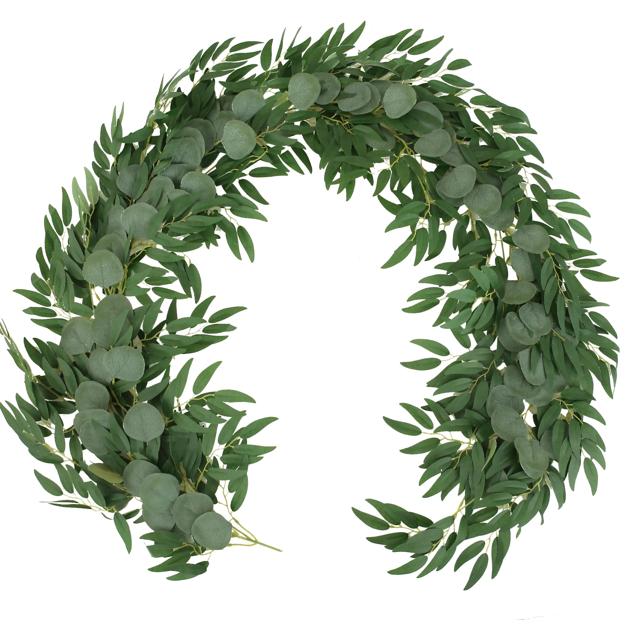 Thick Faux Eucalyptus Garland 6.1FT, Artificial Greenery Vine for ...