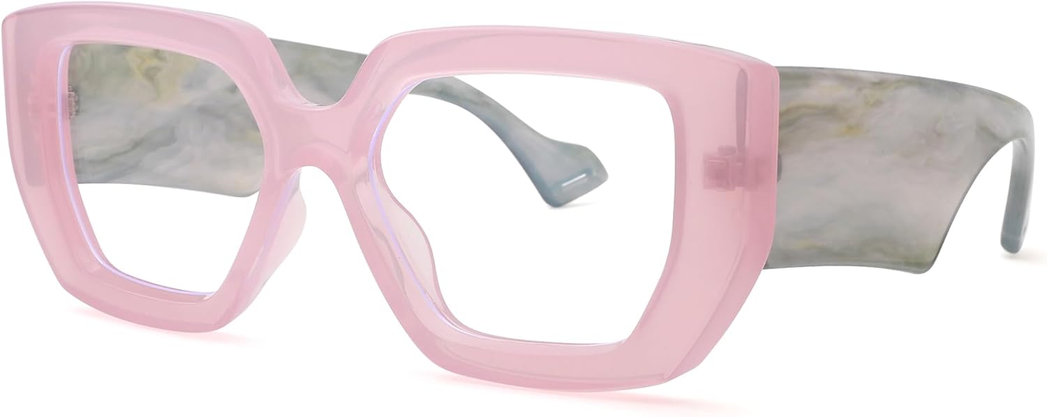 Thick Frame Blue Light Glasses for Women Men Fashion Square Computer ...