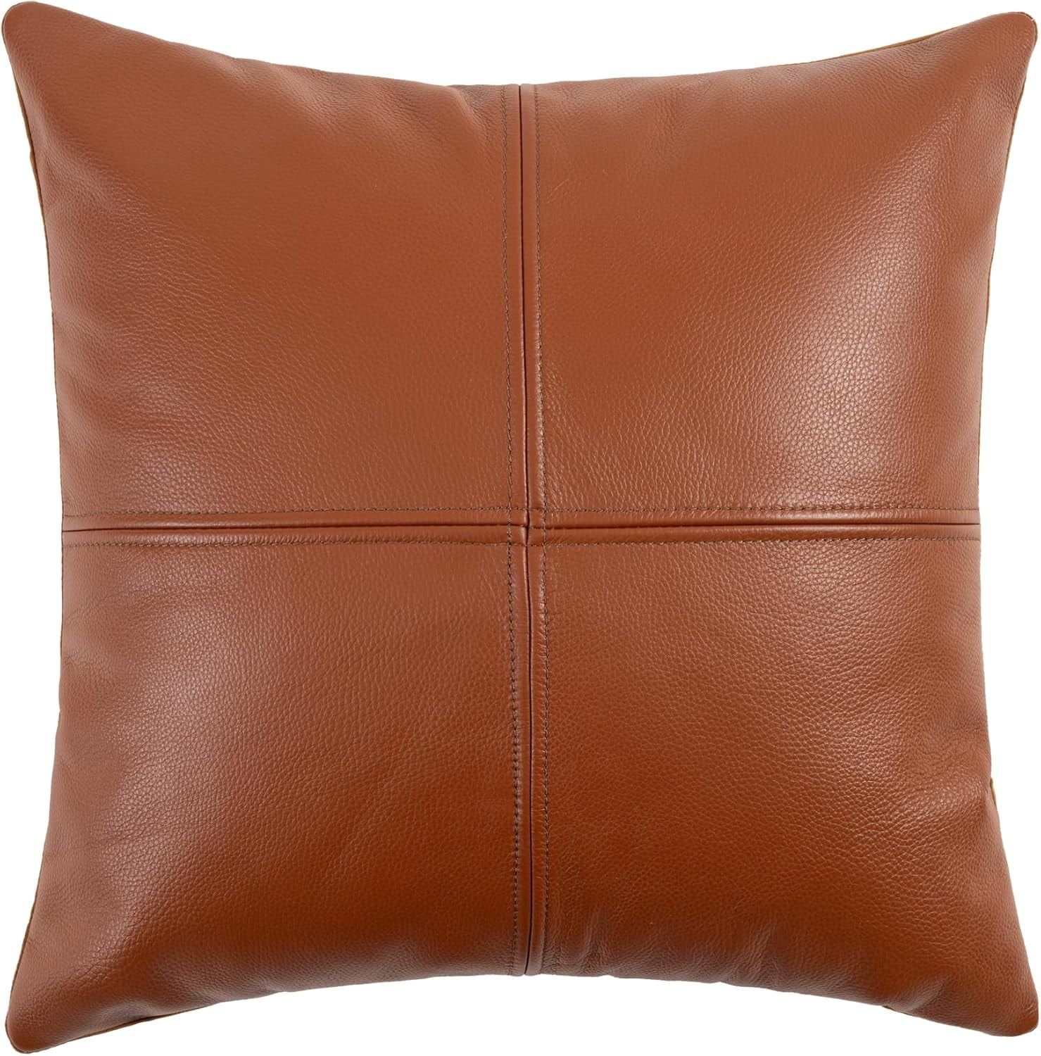 Thick Full Grain Cowhide Leather Pillow Cover - Sofa Cushion Case ...