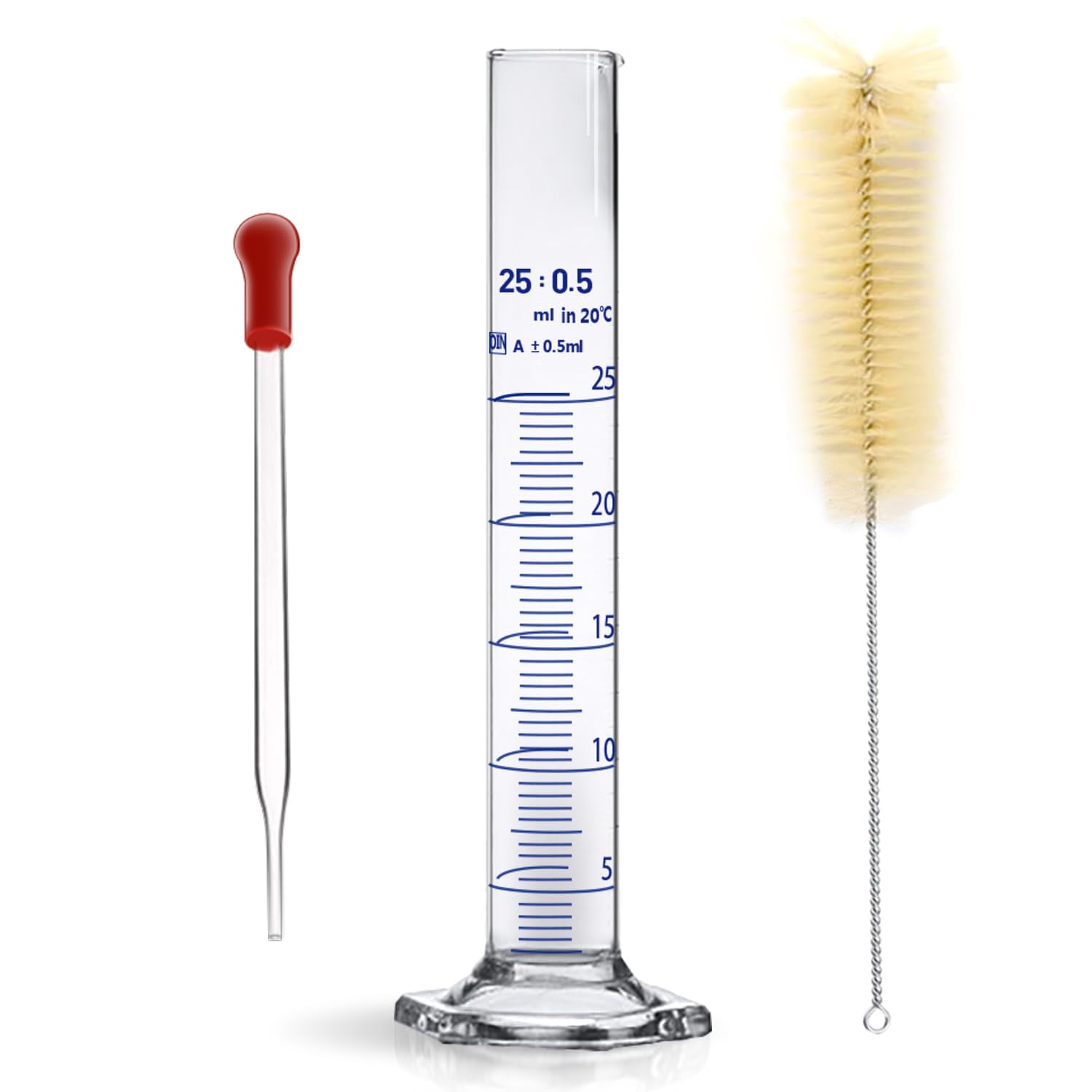 Thick Glass Graduated Cylinder Measuring Liquid Lab Hexagon Base ...