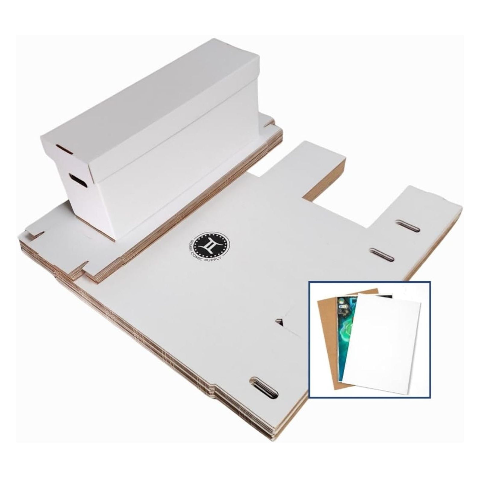 Thick-Grip Long Comic Storage Box with Dividers | 1 Box with Lid + 50 ...