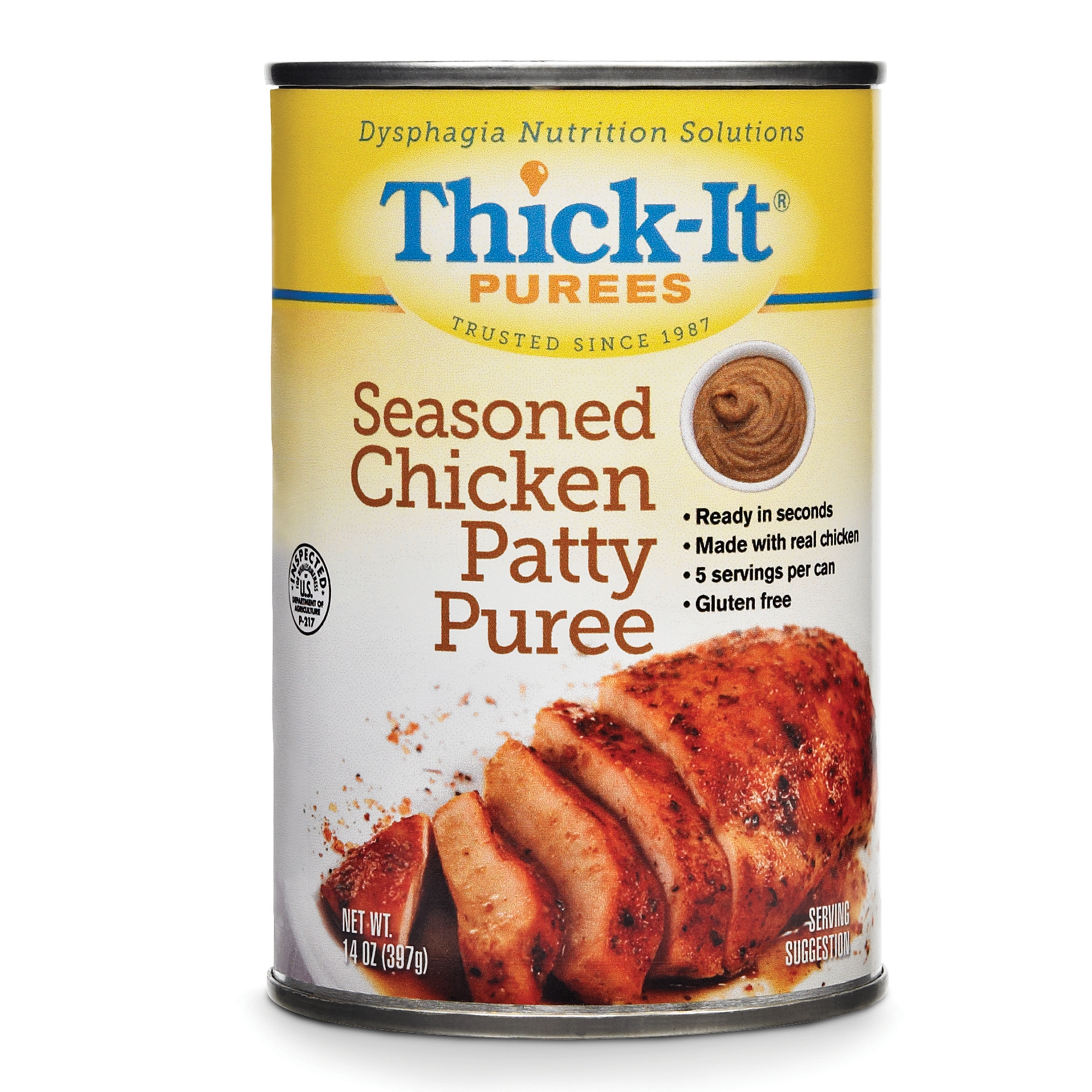 Thick-It Puree Seasoned Chicken Patty, Puree Consistency, Ready-to-Eat ...