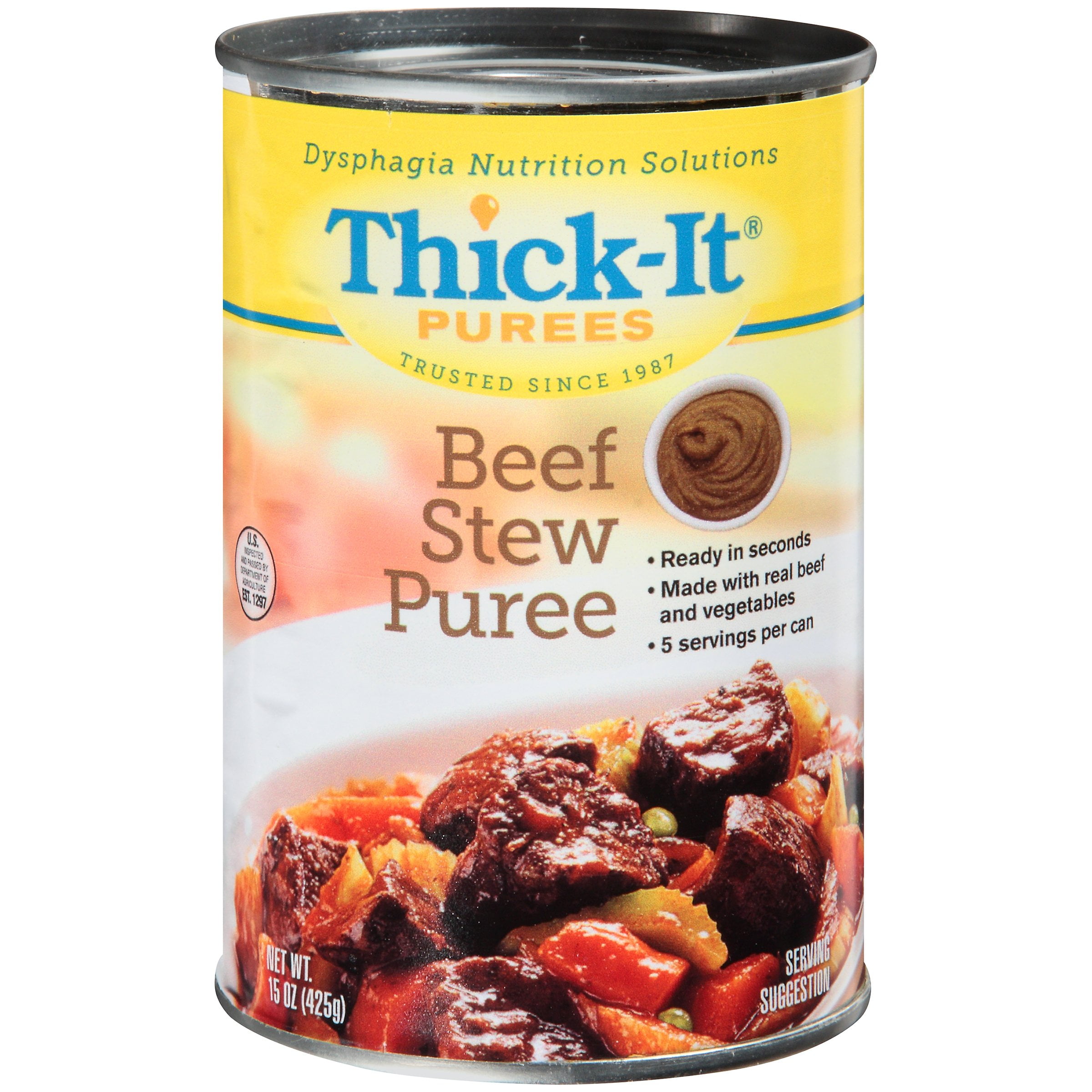 Kent Thick-It Beef Stew Puree, 15 oz Can, Non-Perishable Pantry Food ...
