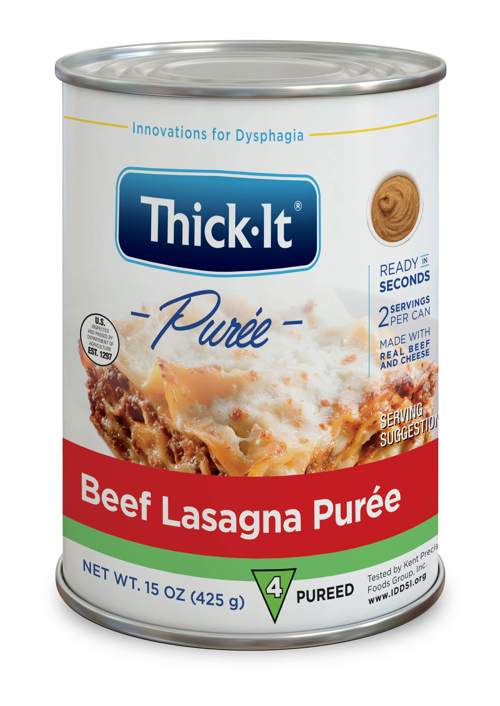 Thick-It Pureed Beef Lasagna (IDDSI), Made ITL1 with Real Beef & Cheese ...