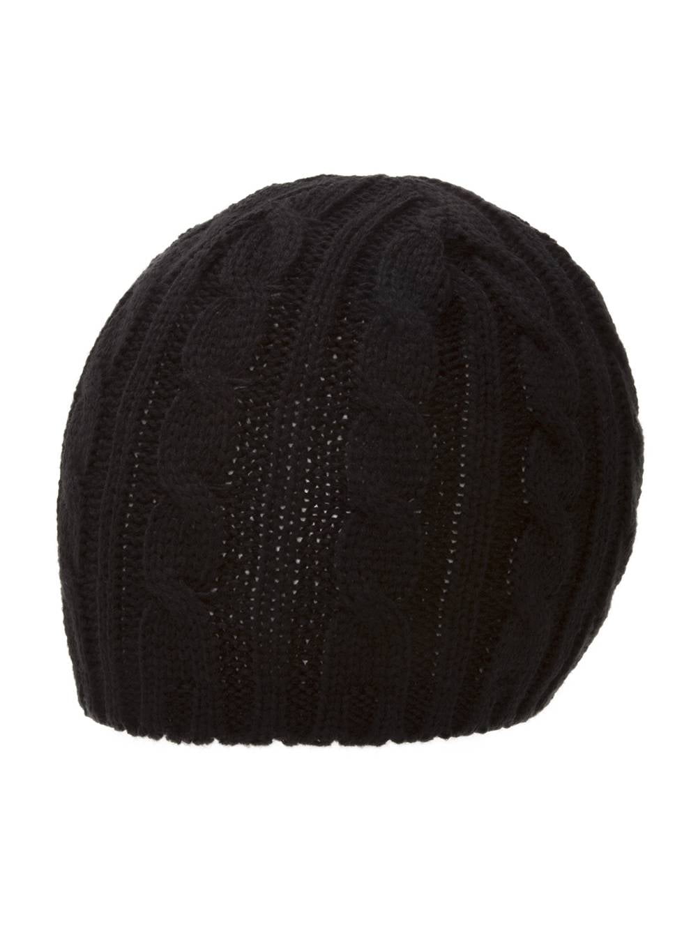 Thick Knitted Cuffless Beanie - Black - Walmart.com