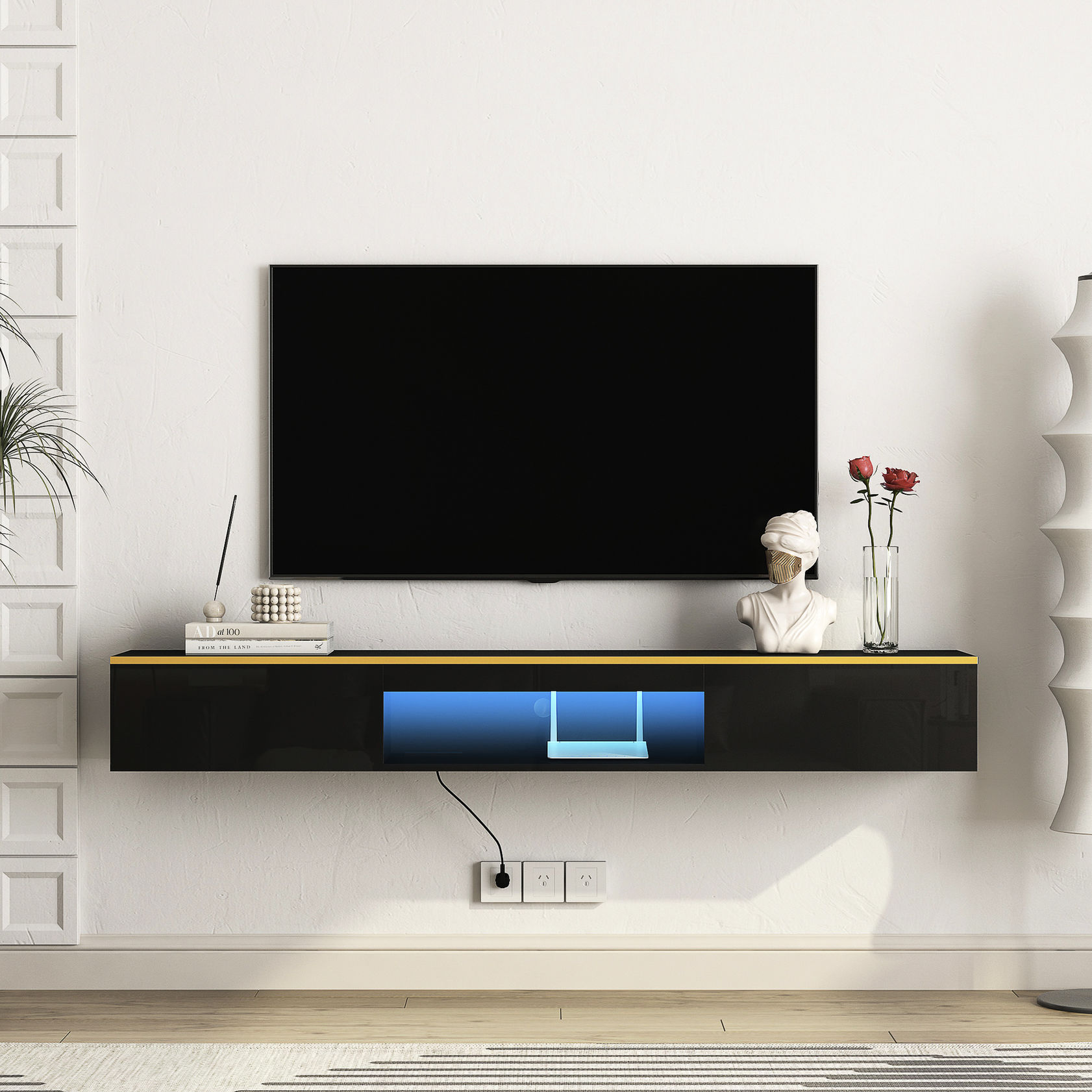 Thick Materials, Strong Load - Bearing | Floating TV Stand for 60 - 69 ...