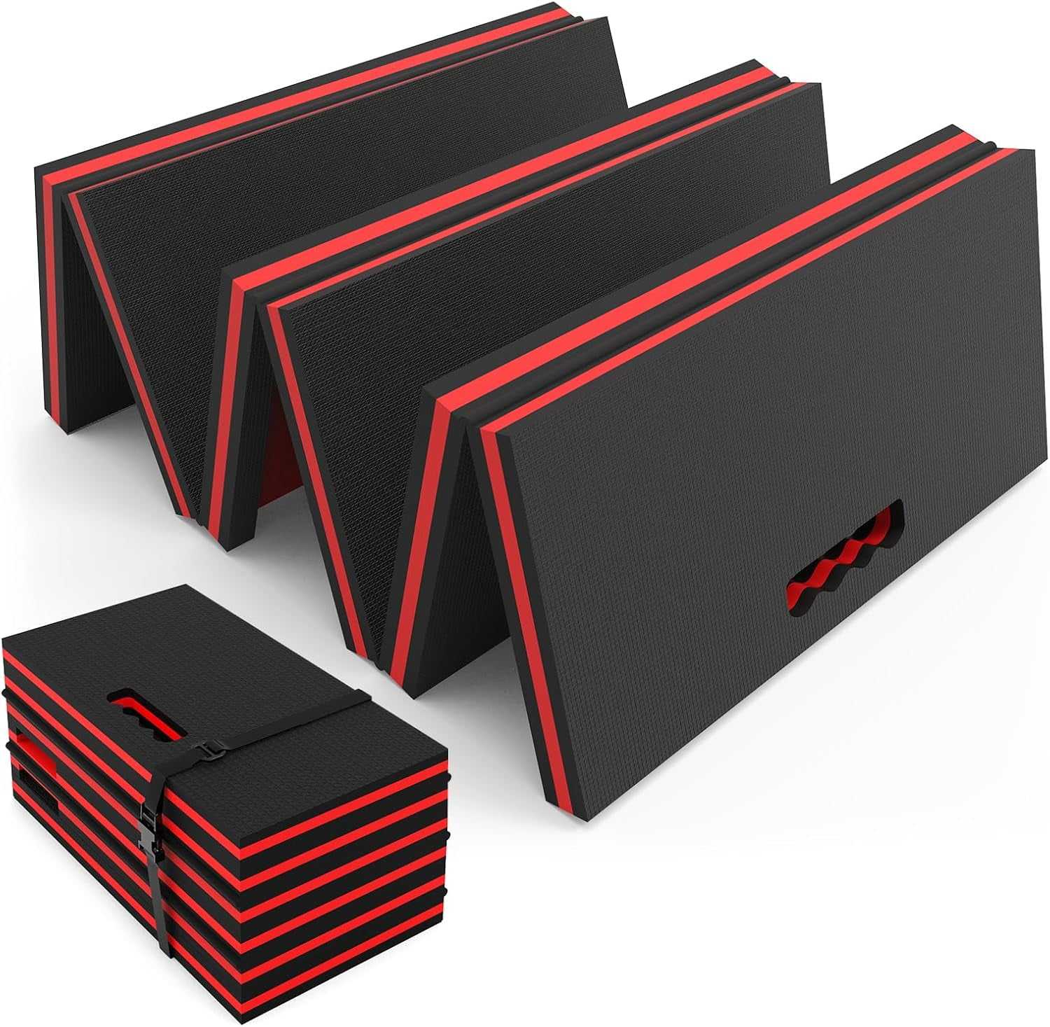 Thick Mechanic Mat, Foldable Mat with Magnetic Tool Compartments ...