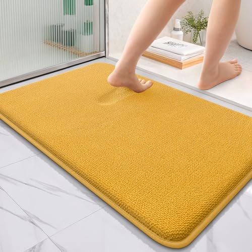 Thick Memory Foam Bath Mat Rug 36x24, Extra Soft Absorbent Bathroom Rug ...