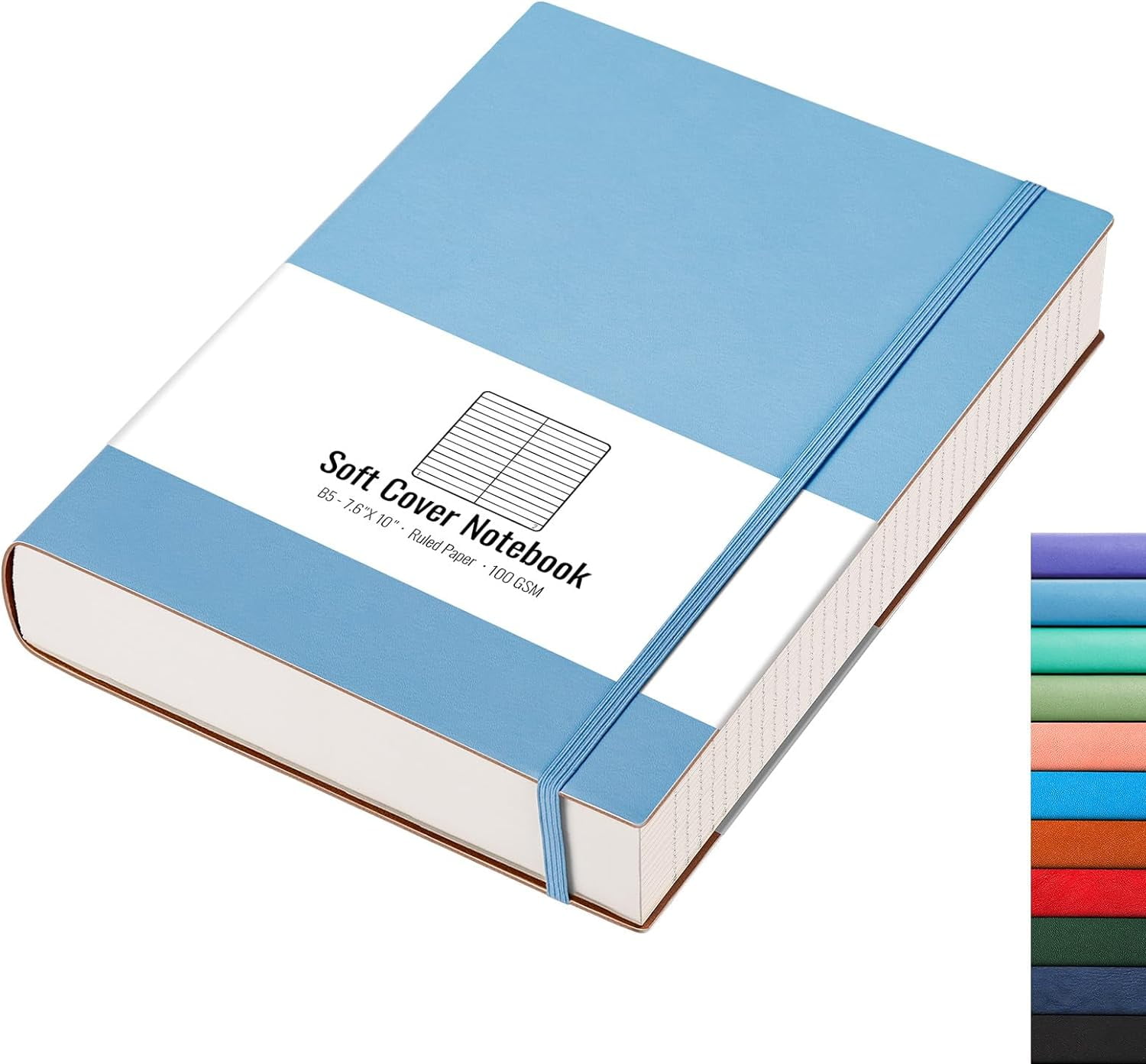 Thick Notebooks - B5 Large Lined Journal for Women, 320 Numbered Pages ...