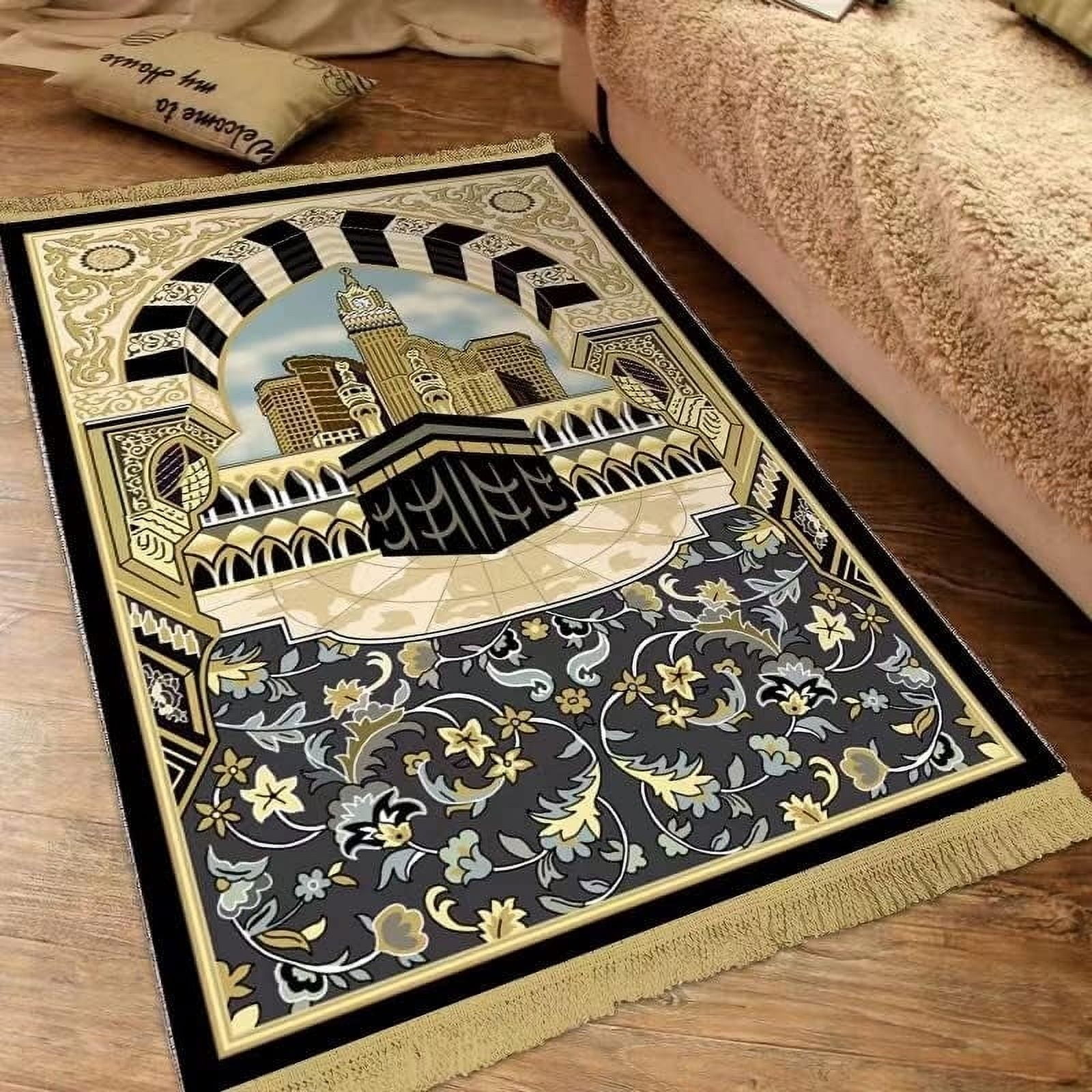 Thick Padded Muslim Prayer Rug Traditional Patterns Islam Prayer Mat ...
