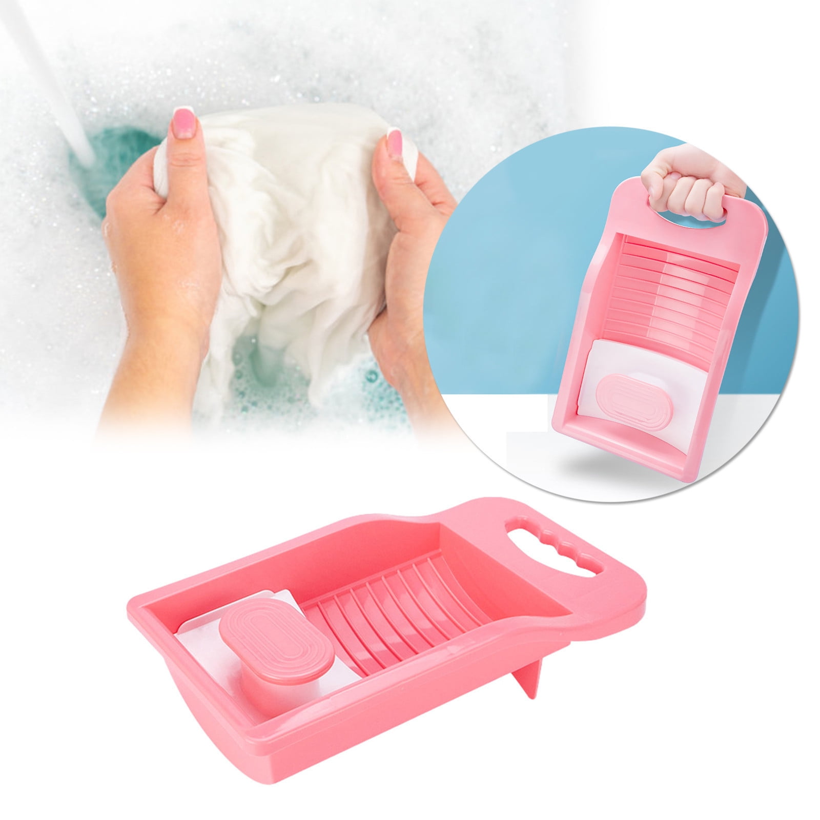 Thick Plastic Laundry Scrub Board Large & Mini Washing Board (32x17x8.5cm) Household for Clothes ...