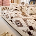 Thick Plush Sofa Cushion Cover with Anti-Slip Machine Washable Suitable ...