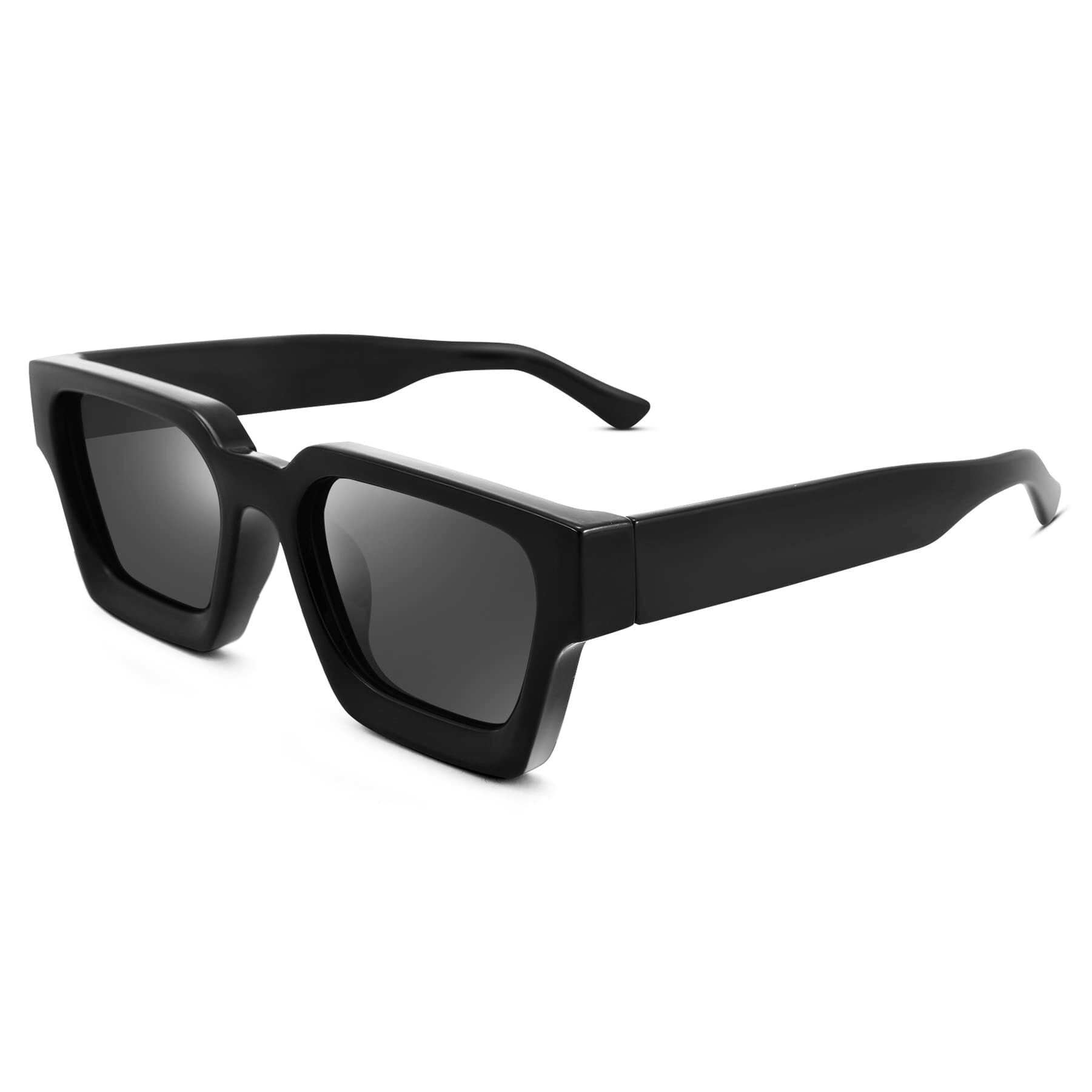 Thick Rectangle Sunglasses Women Men Retro Square Chunky Shades 90s ...