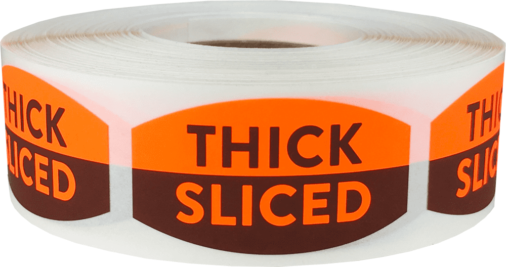 Thick Sliced Grocery Store Food Labels .75 x 1.375 inch Oval Shape 500 ...