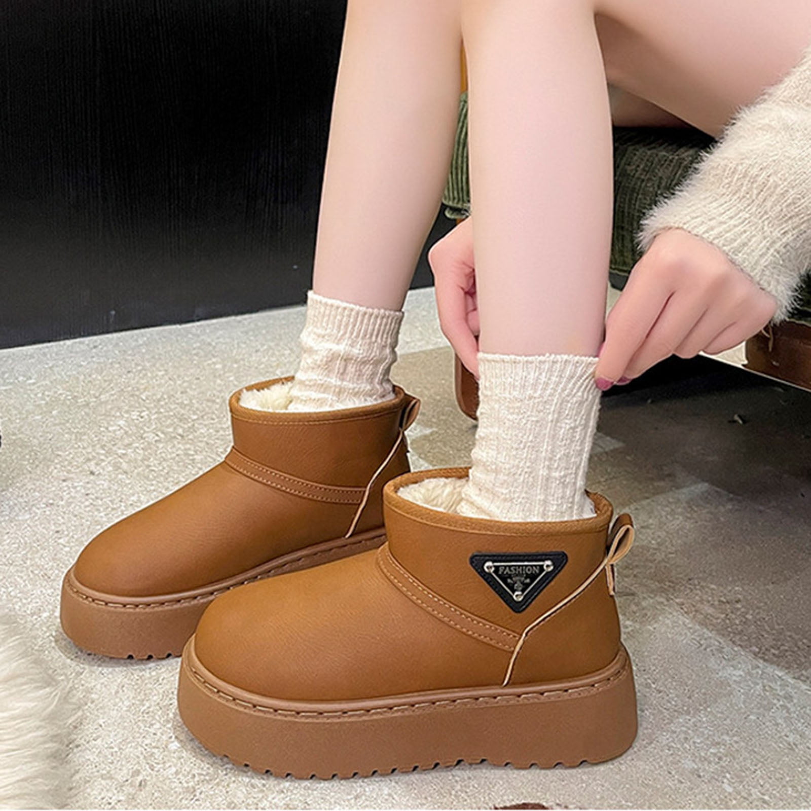Thick Soled Boots For Women In The Winter Of 2025 With Fleece And Warm ...