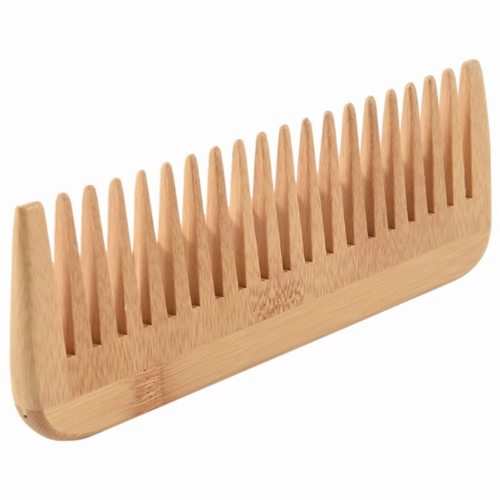 Thick Solid Wood Comb Wide Tooth Comb Portable Styling Massage Anti ...