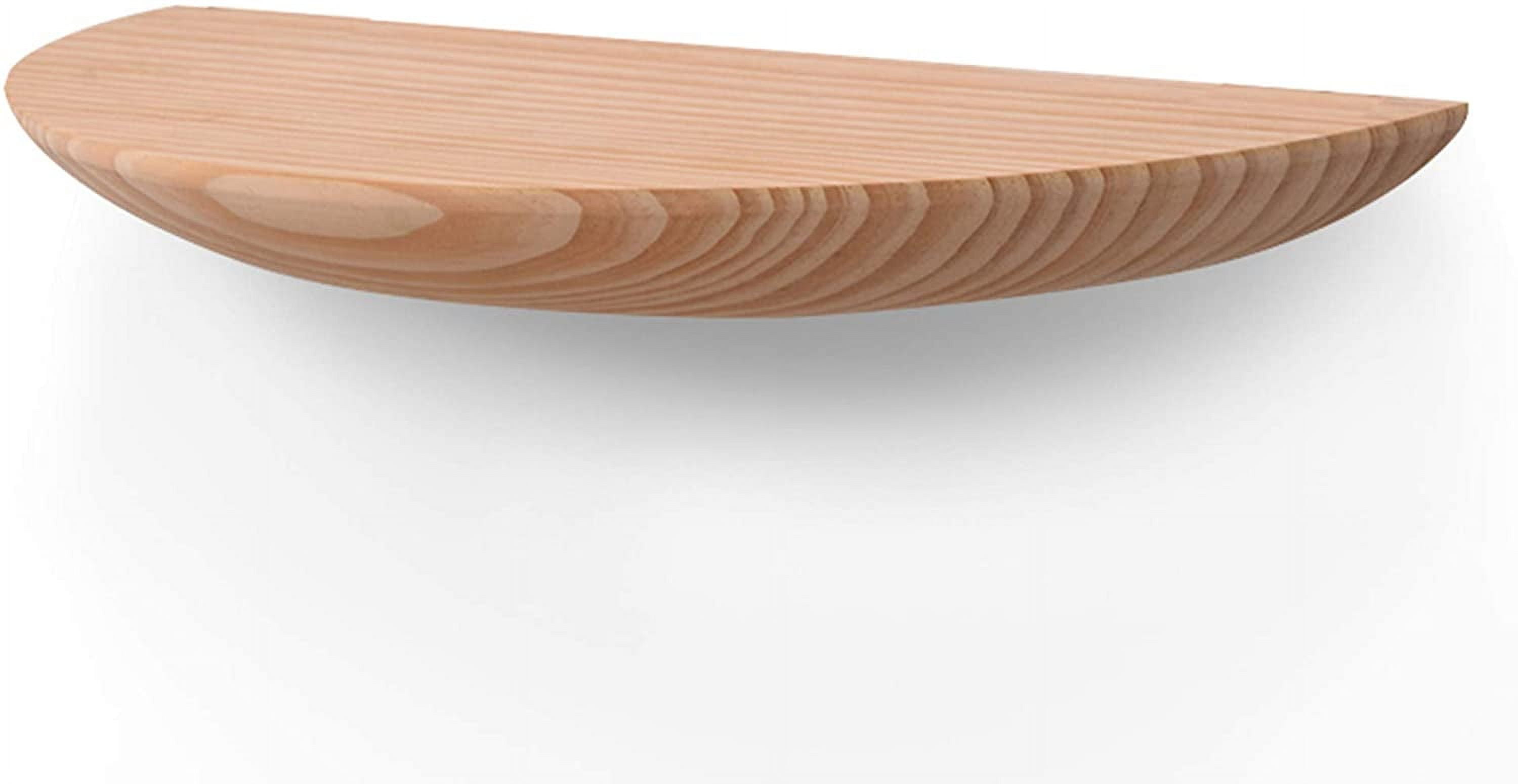 Thick Solid Wood Floating Shelves, Wall Mounted Semi Circle Shelf ...