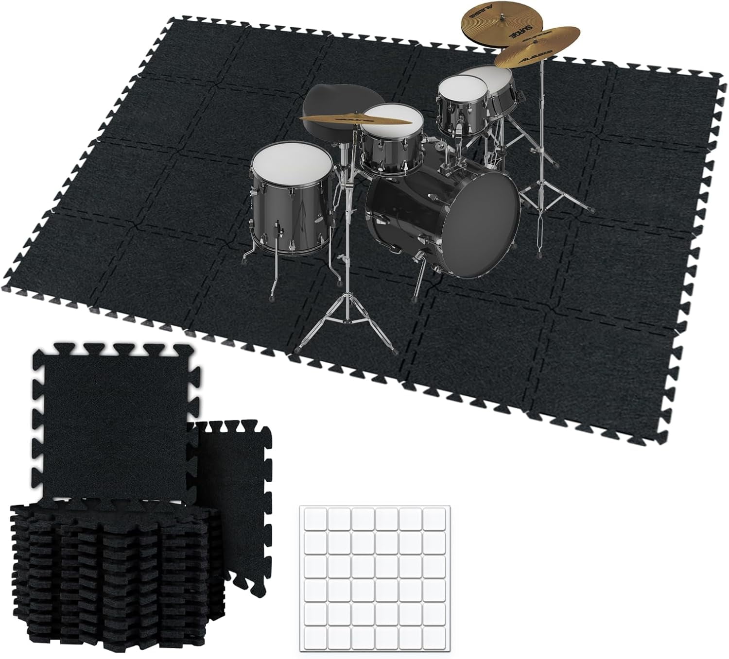 Thick Sound Absorbing Interlocking Floor Mats, 24 Pcs 11x 11 x 0.32 ...