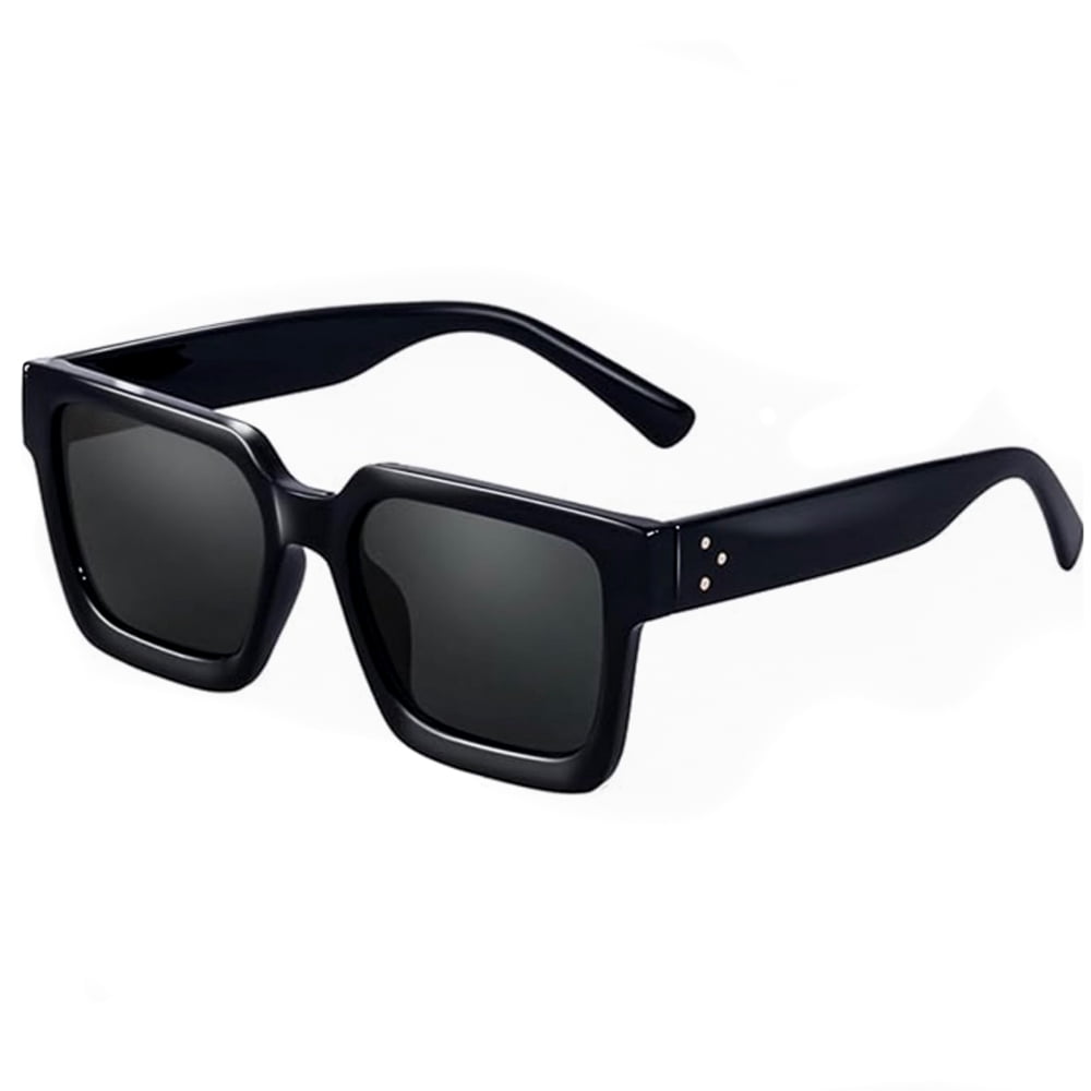 Thick Square Chunky Frame Shades Retro Rectangle UV Protection Trendy ...