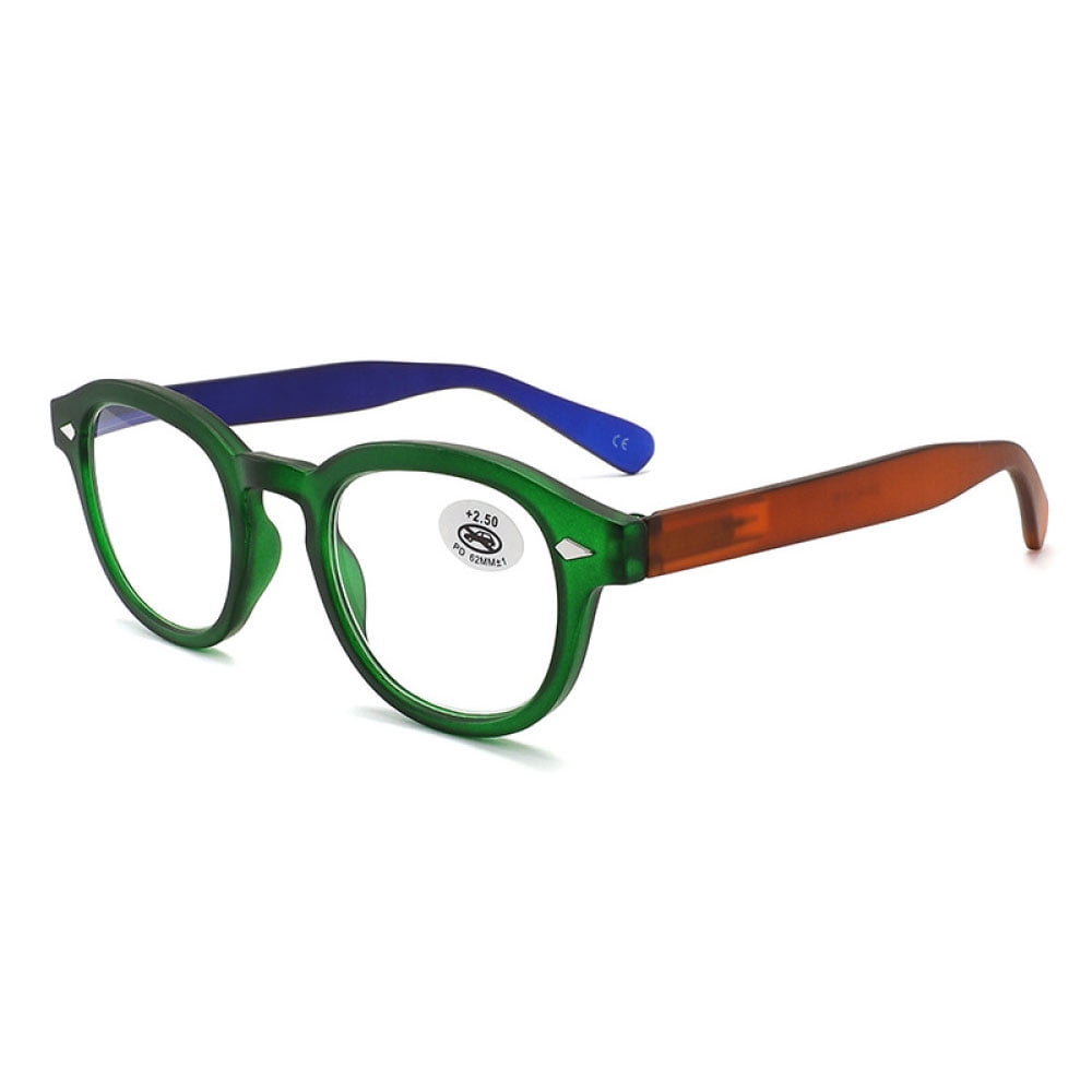 Thick Square Plastic Reading Glasses 3.00, Spring Hinge Green Readers ...