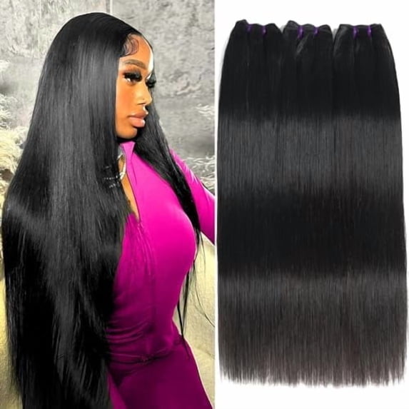 Thick Straight Human Hair (22 22 22 Inch) Unprocessed Virgin Human Hair ...