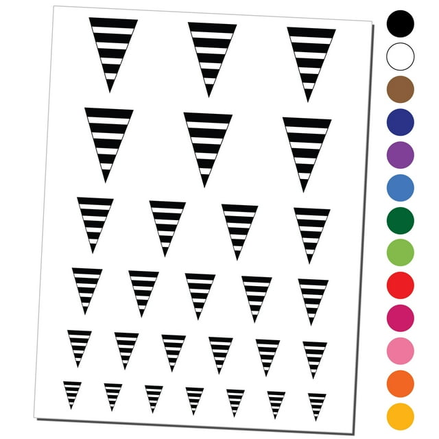 Thick Striped Pennant Water Resistant Temporary Tattoo Set Fake Body ...