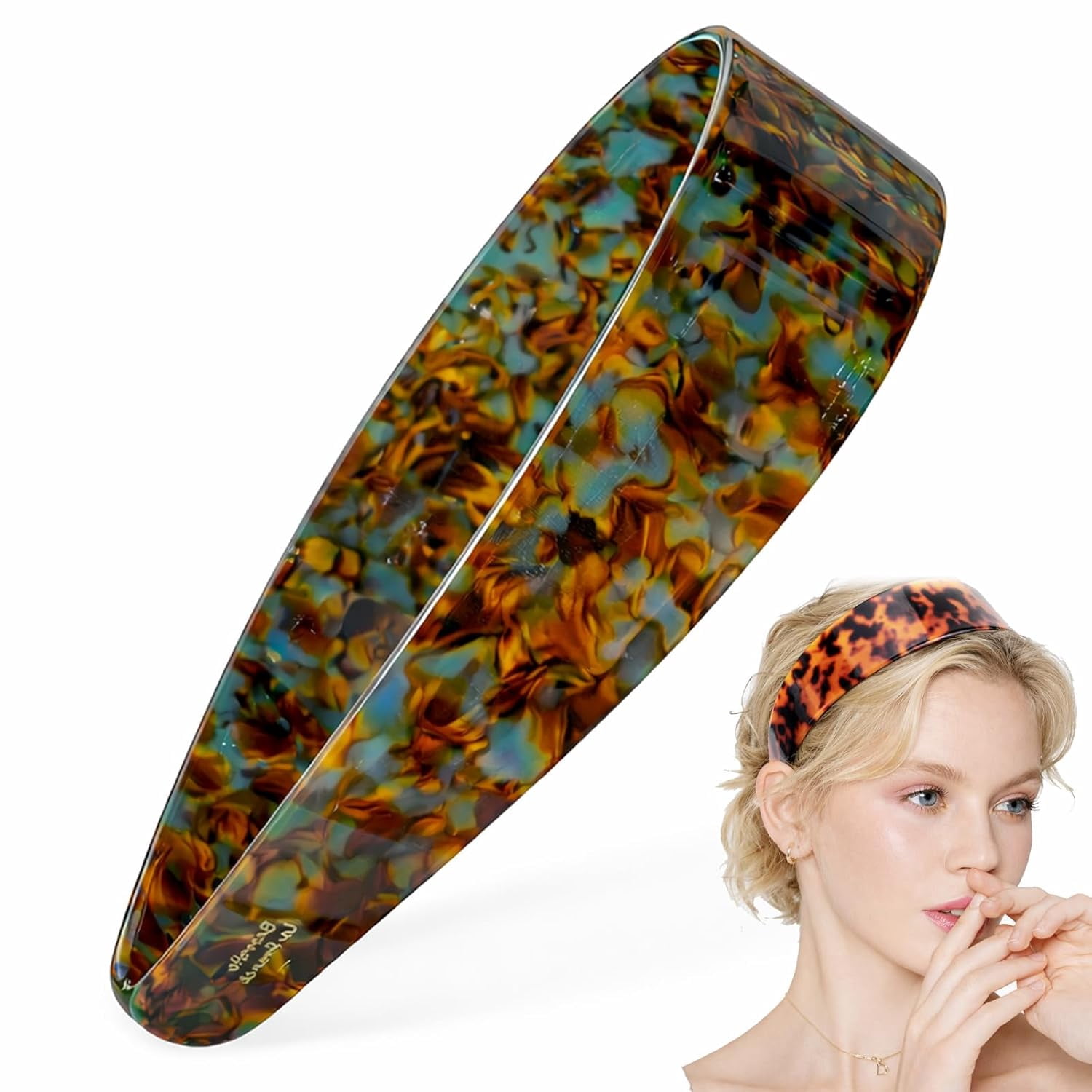 Thick Tortoise Shell Headband, Wide Tortoise Shell Headband with Teeth ...