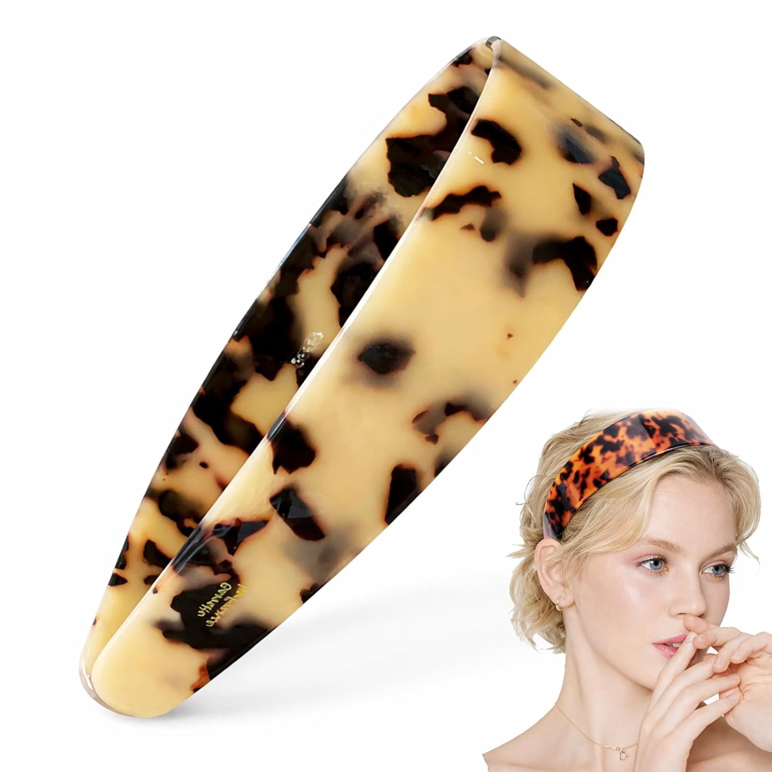 Thick Tortoise Shell Headband, Wide Tortoise Shell Headband with Teeth ...