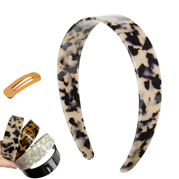 Thick Tortoise Shell Headband for Women with Teeth, 1.5in Wide Tortoise ...