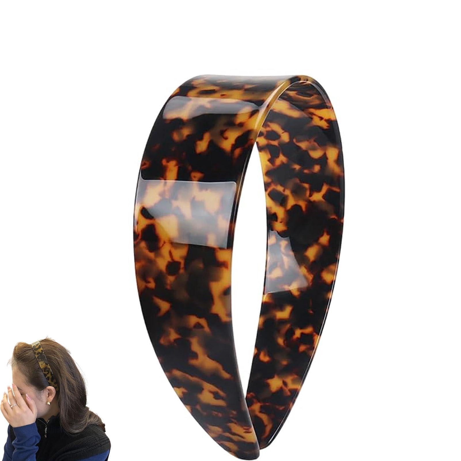 Thick Tortoise Shell Headband with Teeth for Women, 2026 New 1.5in No ...