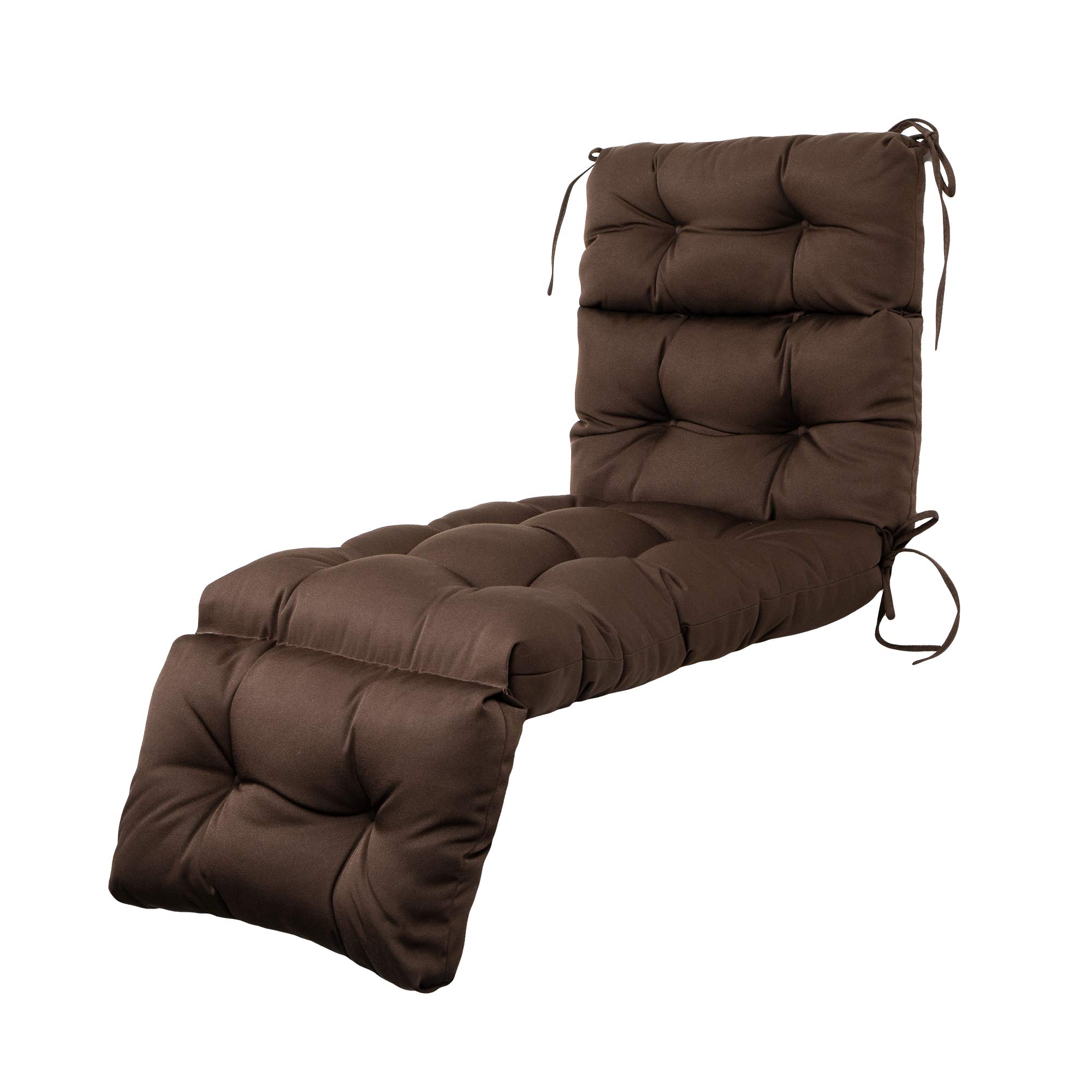 Thick Tufted Patio Chaise Lounge Cushion, Replacement Outdoor Seat Pad ...
