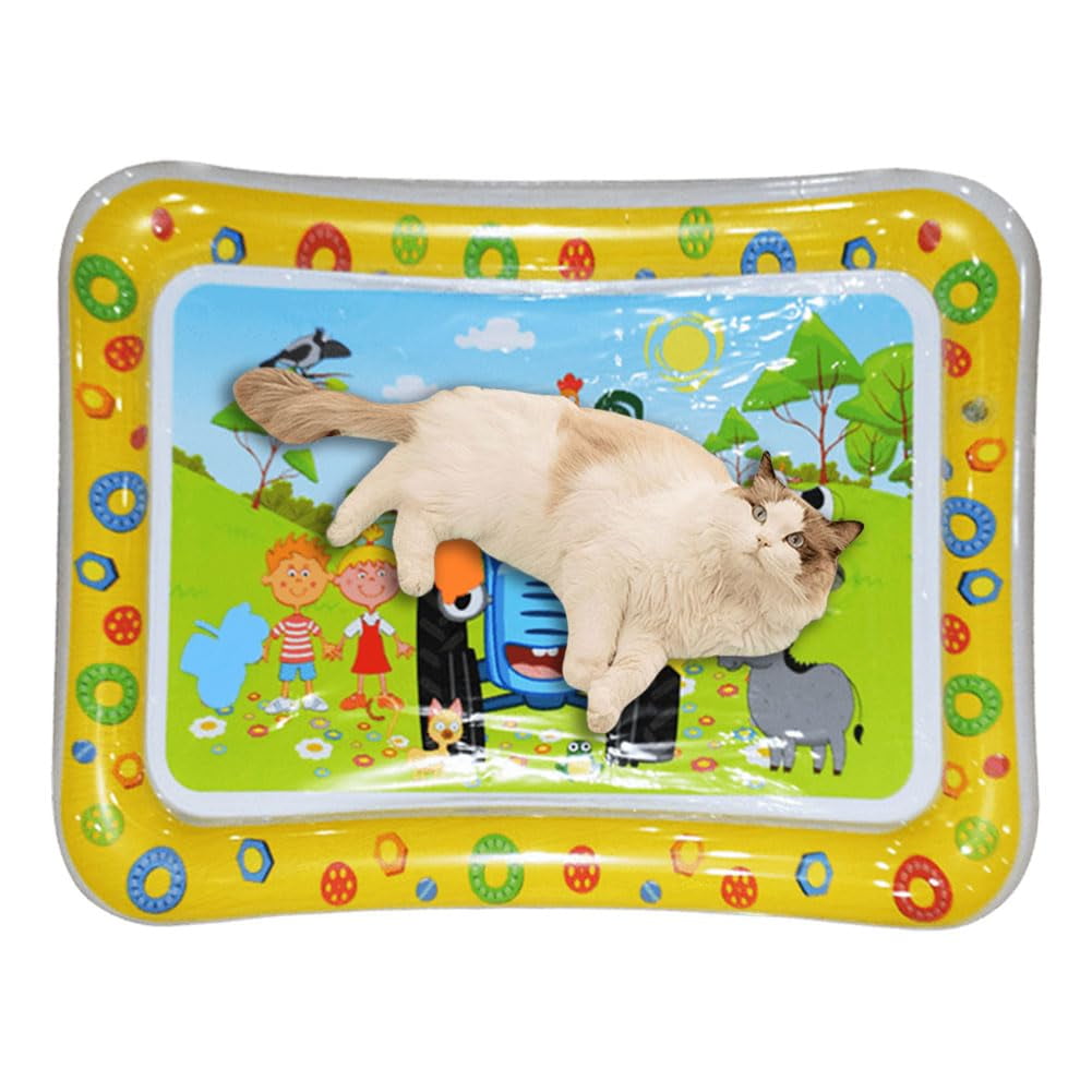 Thick & Unbreakable Water Play Mat for Cats - Interactive Self Play ...