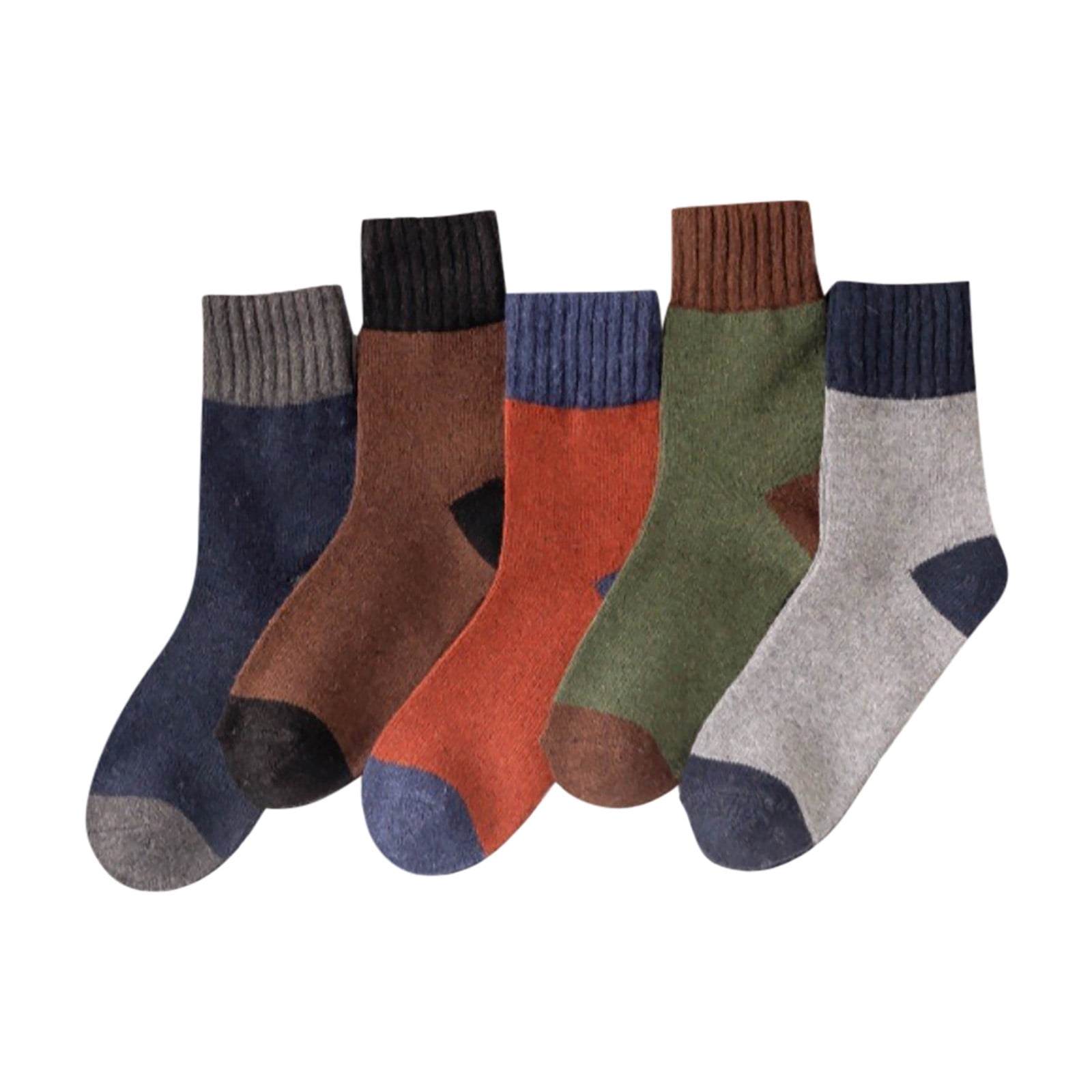 Thick Warm Matching Color Men's Socks Japanese Vintage Men's Wool Socks ...