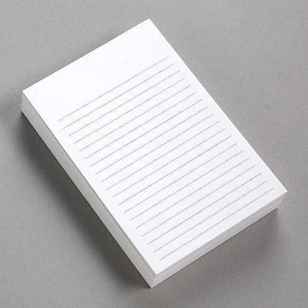 Thick White Note Cards for notes or thoughts, Printed black ruled lines ...