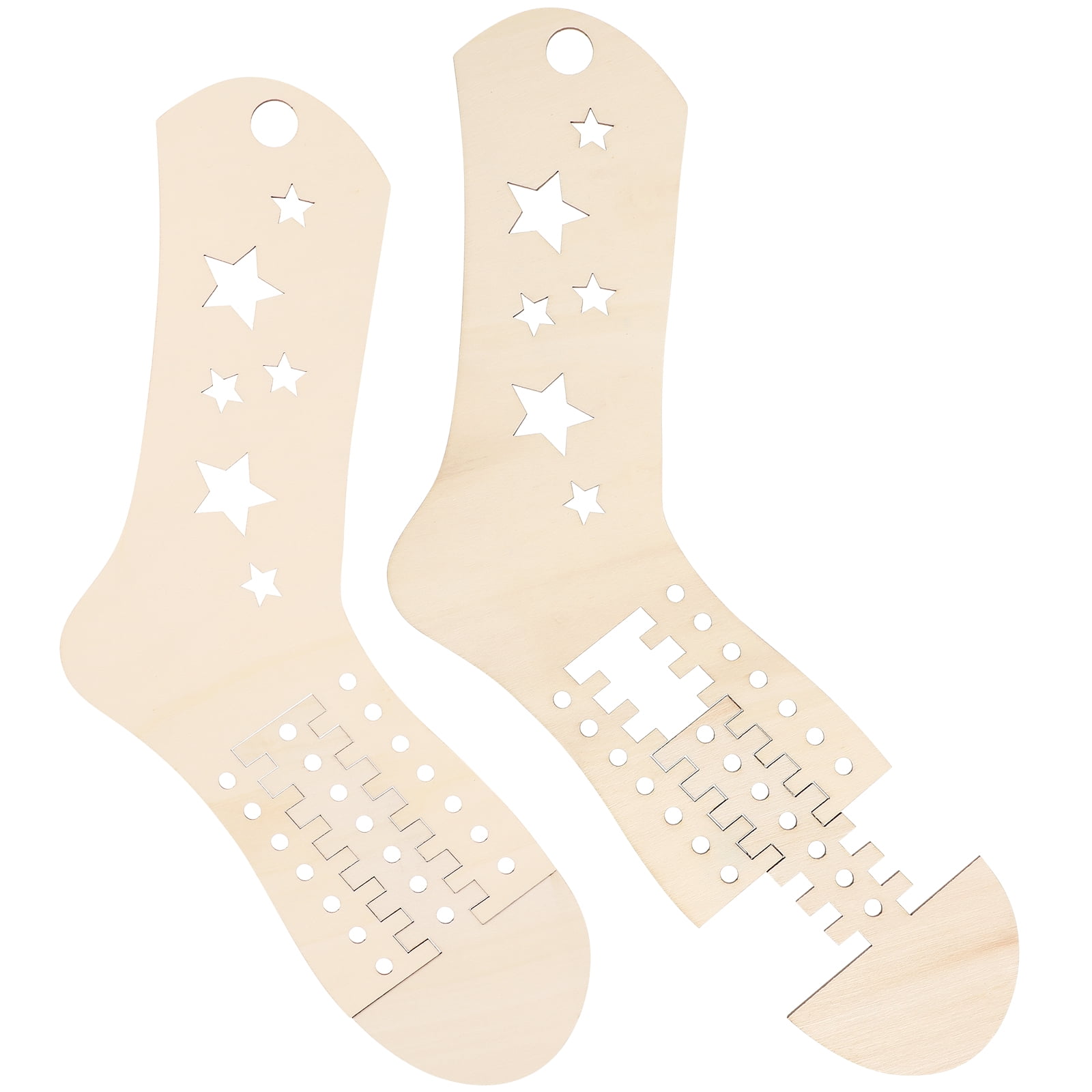 Thick Wooden Sock Blockers - 2pcs Adjustable Knit/Crochet Blockers ...