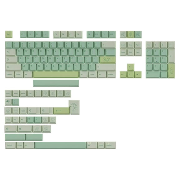 Thick pbt Keycaps 143 Keys GinkgoTheme CherryProfile Keycap Set For ...
